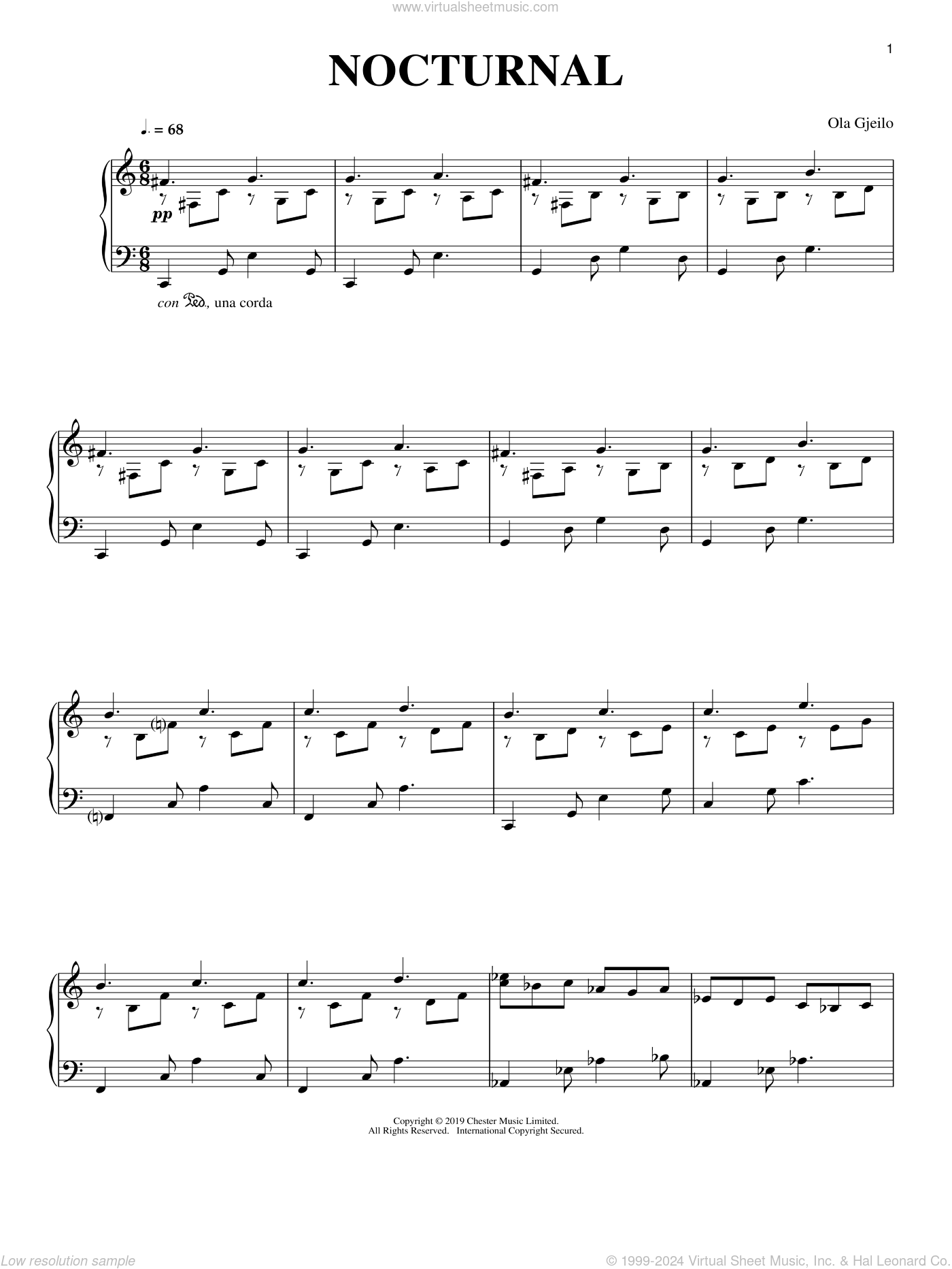 Nocturnal sheet music for piano solo (PDF-interactive)