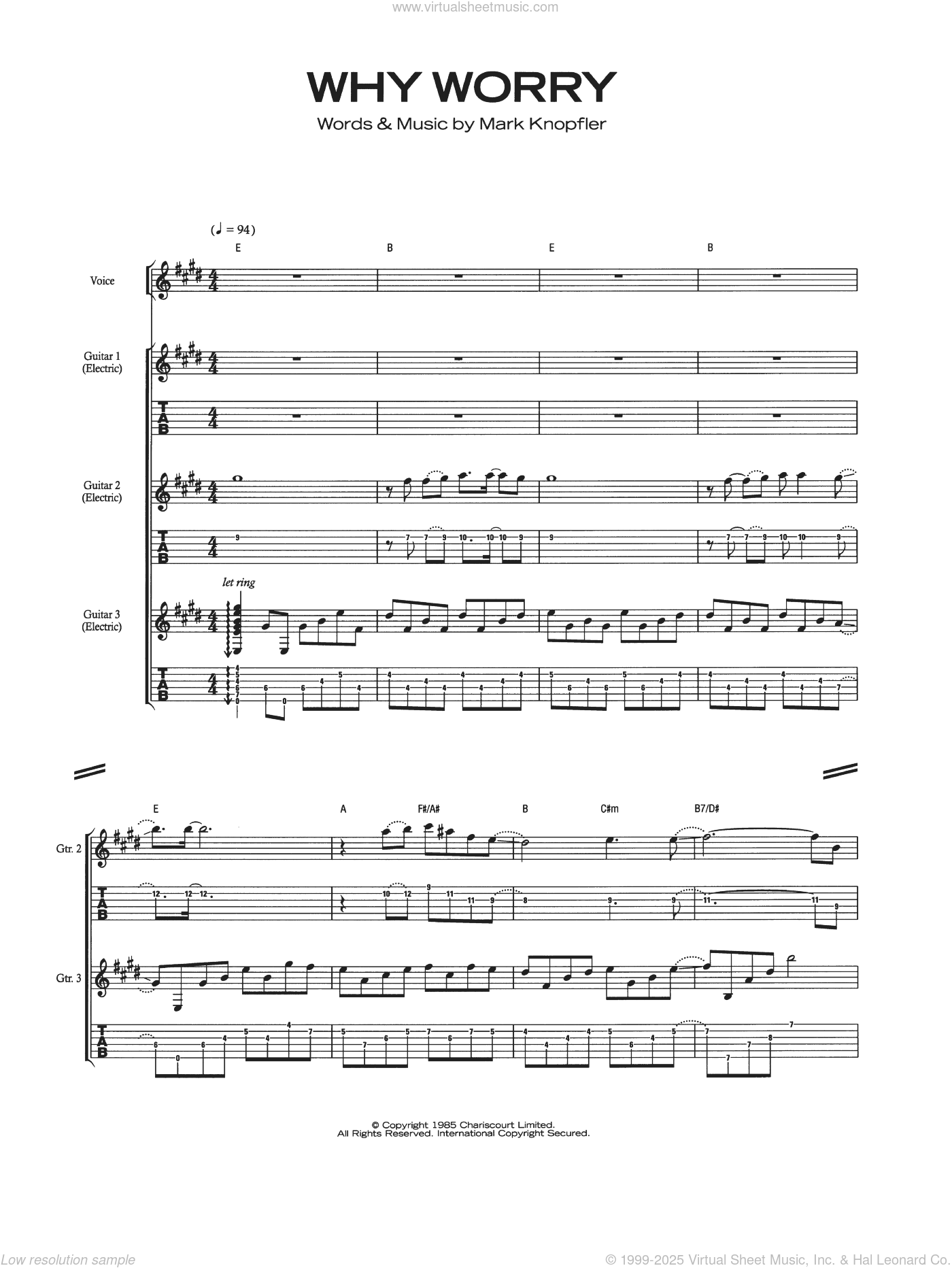 Why Worry sheet music for guitar (tablature) (PDF) v2