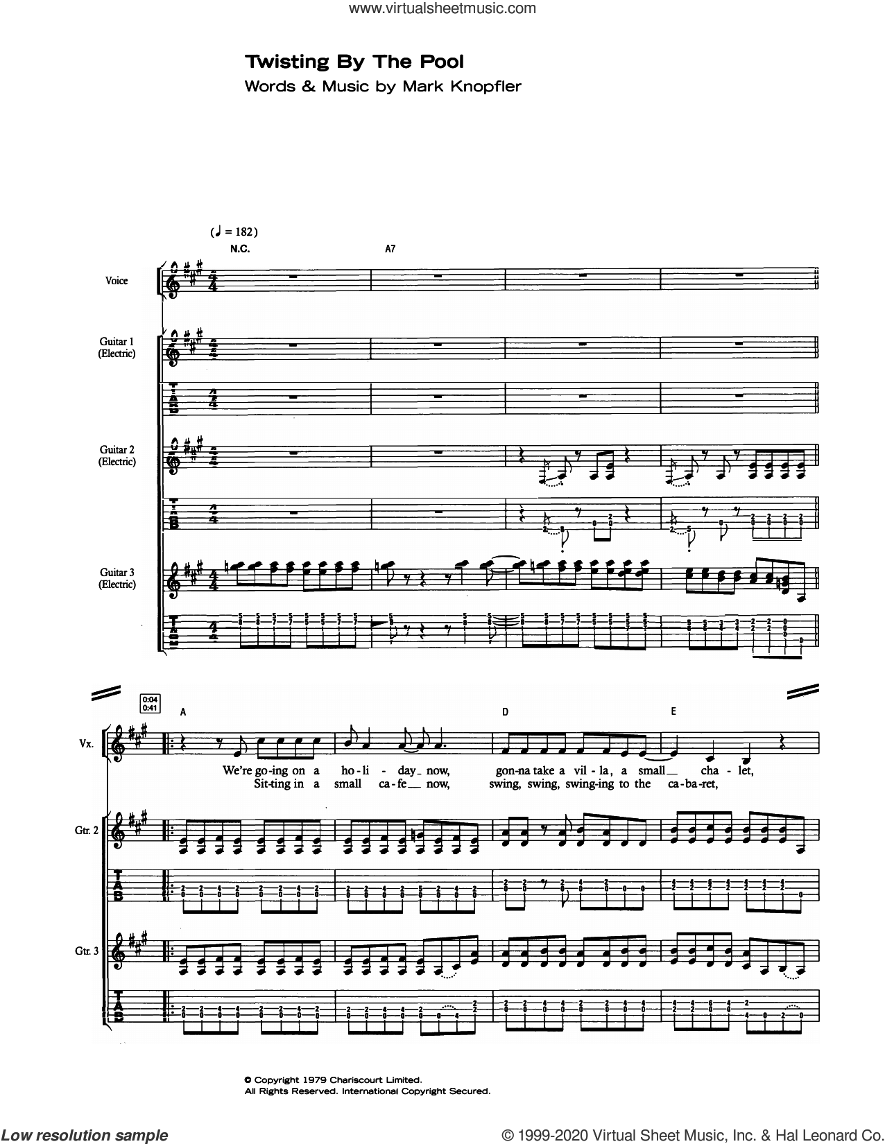 Twisting By The Pool sheet music for guitar (tablature) (PDF)