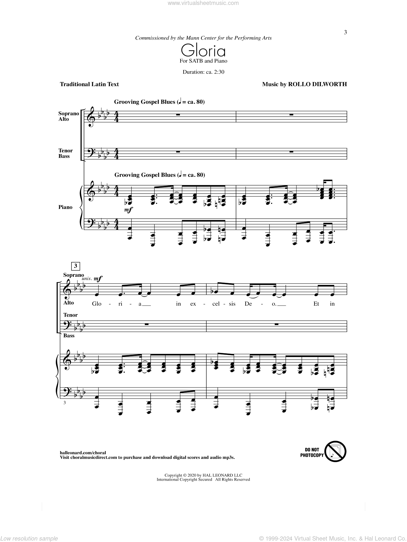 Rollo Dilworth: Gloria sheet music for choir (SATB: soprano, alto ...