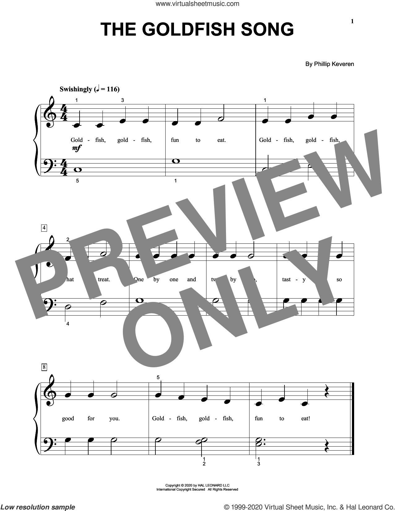 The Goldfish Song sheet music for piano solo (PDF)