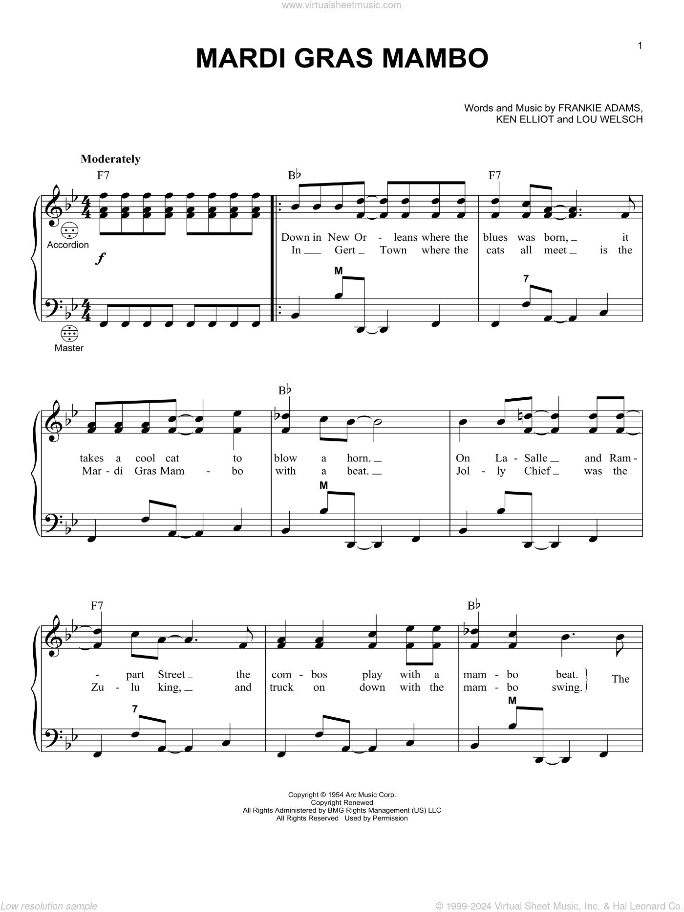 Mardi Gras Mambo sheet music for accordion (PDF-interactive)