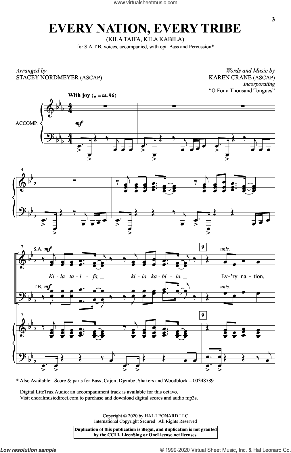 Every Nation, Every Tribe (Ki La Taifa, Kila Kabila) (arr. Stacey ...