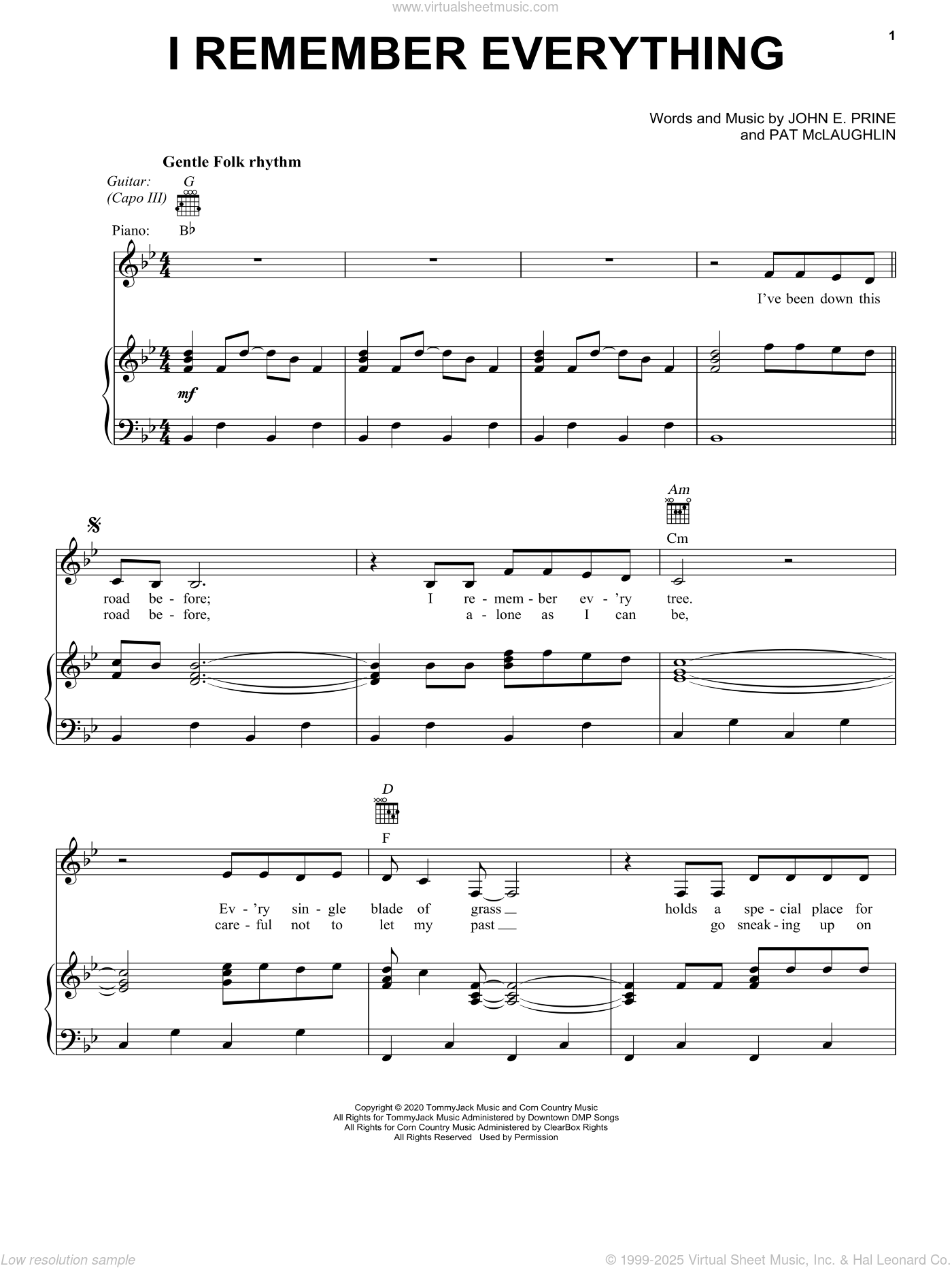 I Remember Everything sheet music for voice, piano or guitar