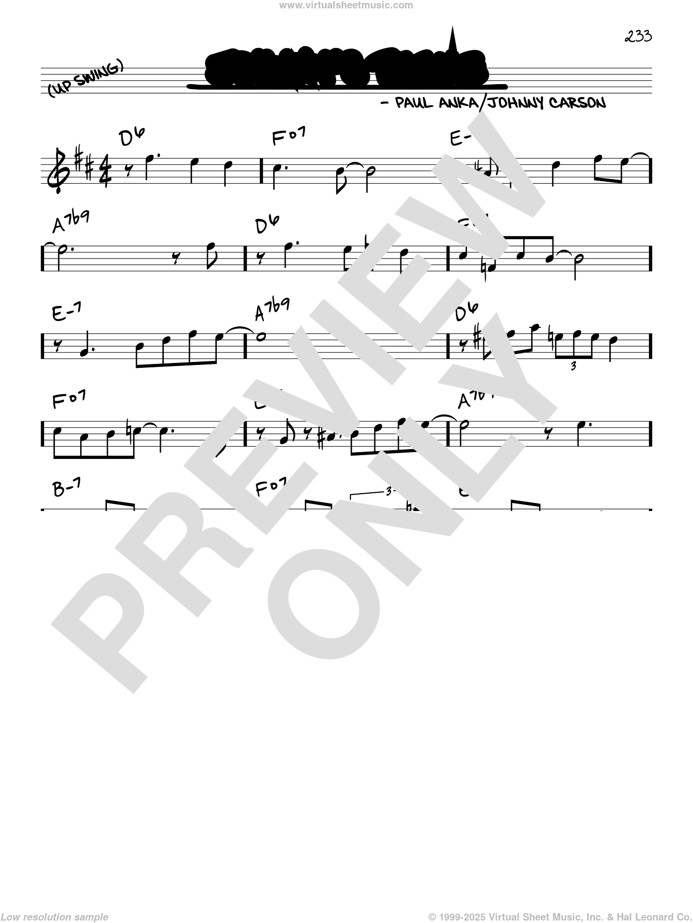 Johnny's Theme sheet music (real book - melody and chords) (real book)