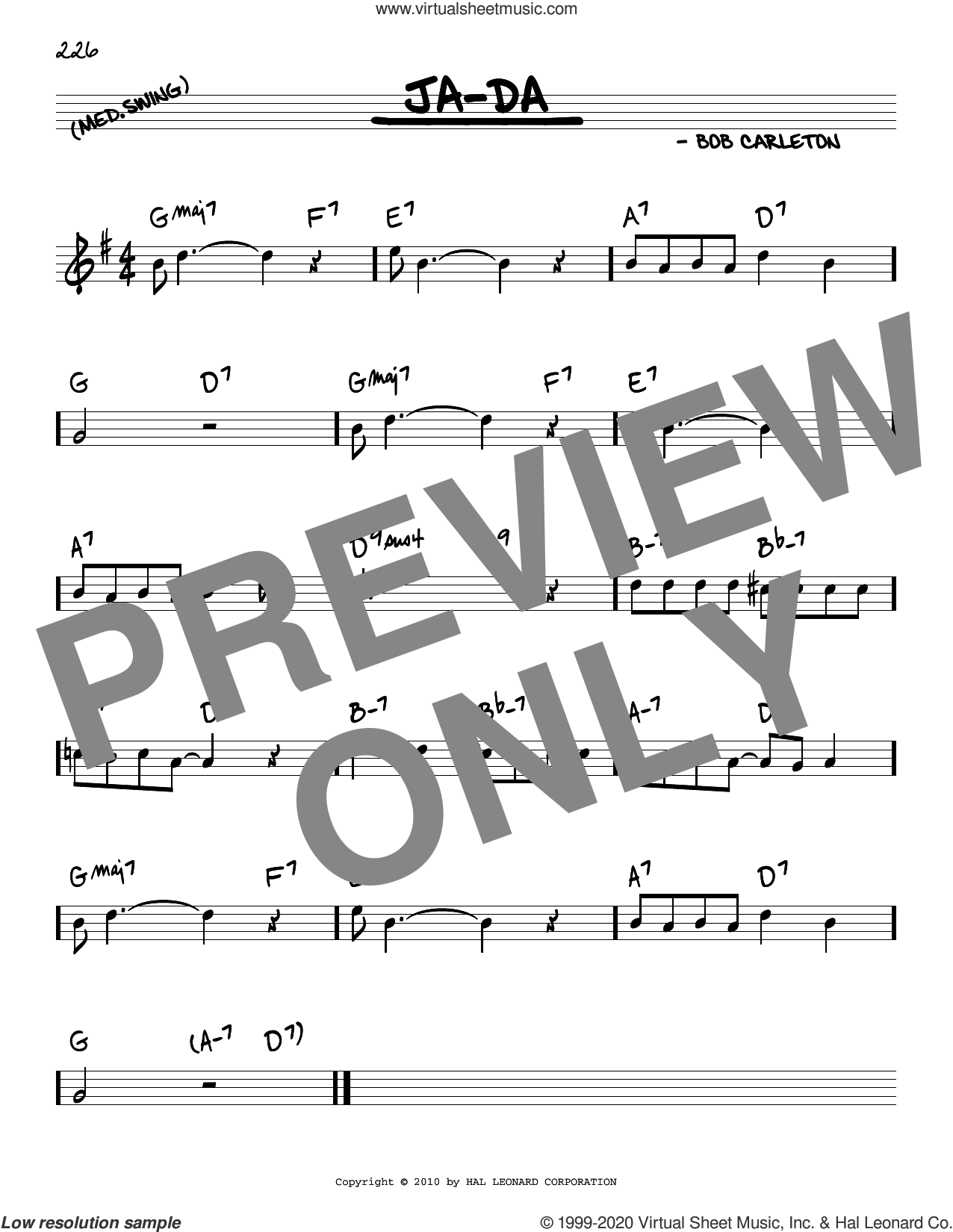 Ja-Da sheet music (real book - melody and chords) (real book)