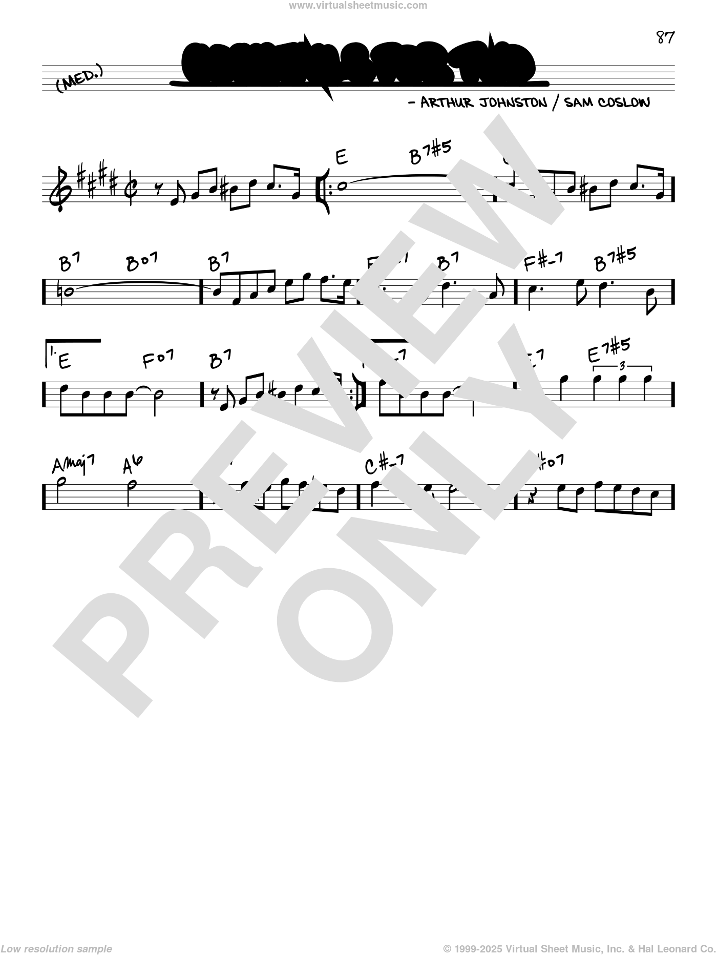 Cocktails For Two sheet music (real book - melody and chords) (real book)