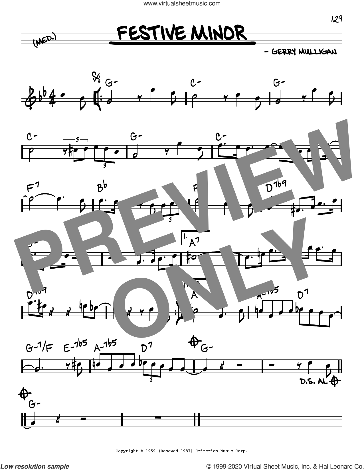 Festive Minor sheet music (real book - melody and chords) (real book)