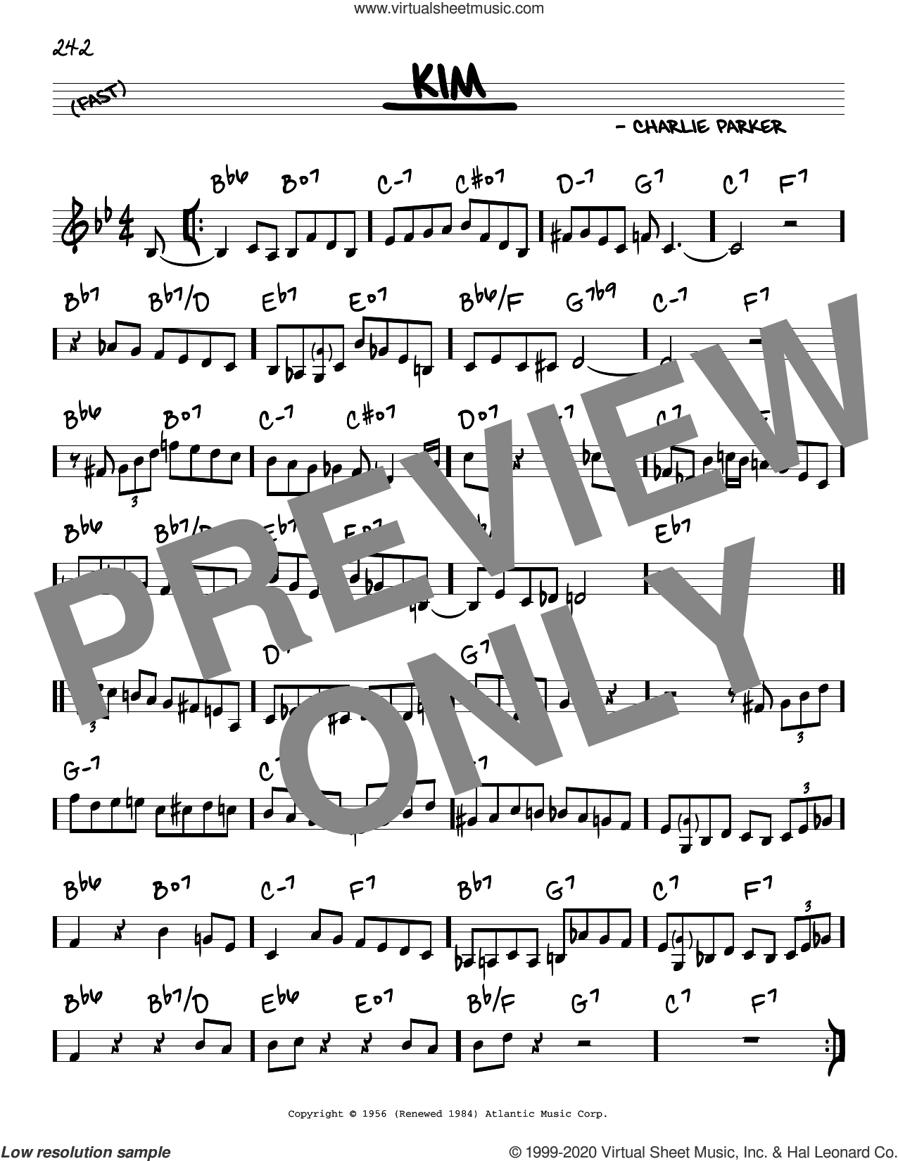 Kim sheet music (real book - melody and chords) (real book) (PDF)