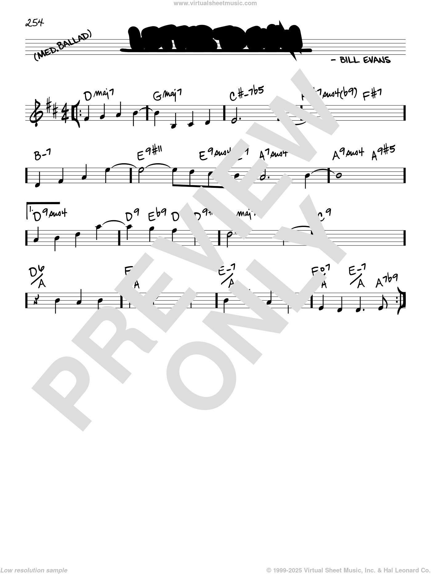 Letter To Evan sheet music (real book - melody and chords) (real book)