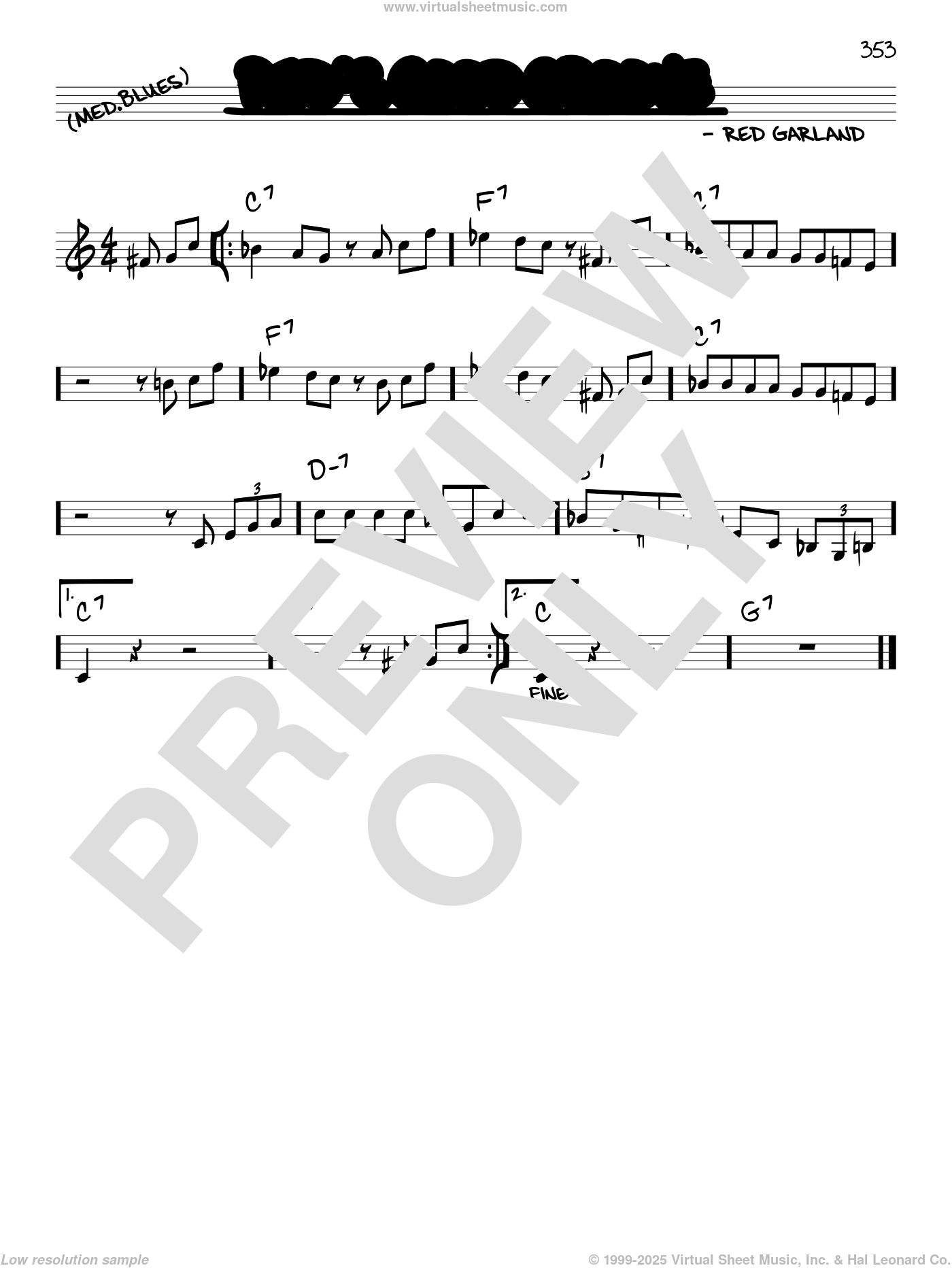 Red's Good Groove sheet music (real book - melody and chords) (real book)