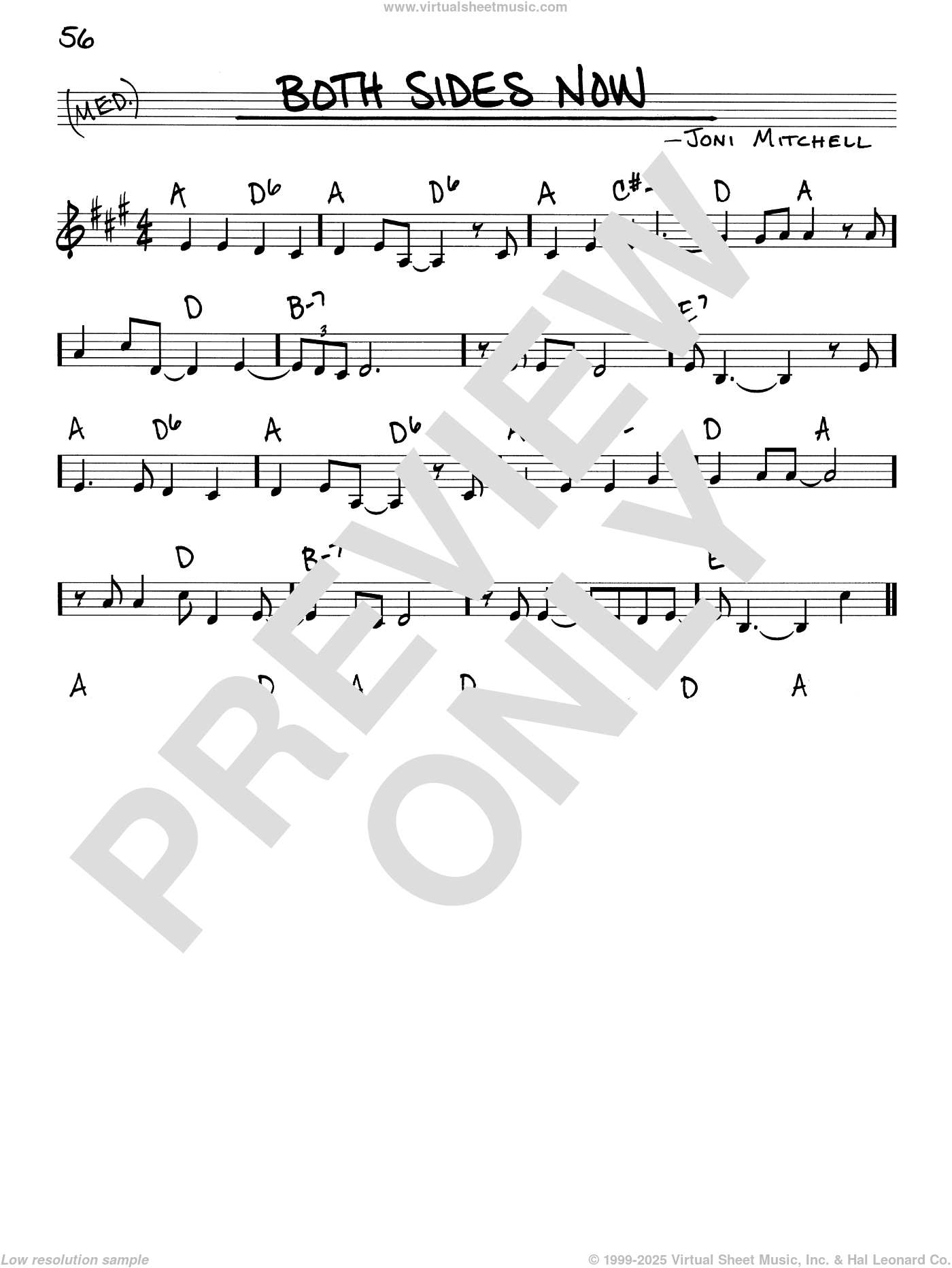 Both Sides Now sheet music (real book - melody and chords) (real book)