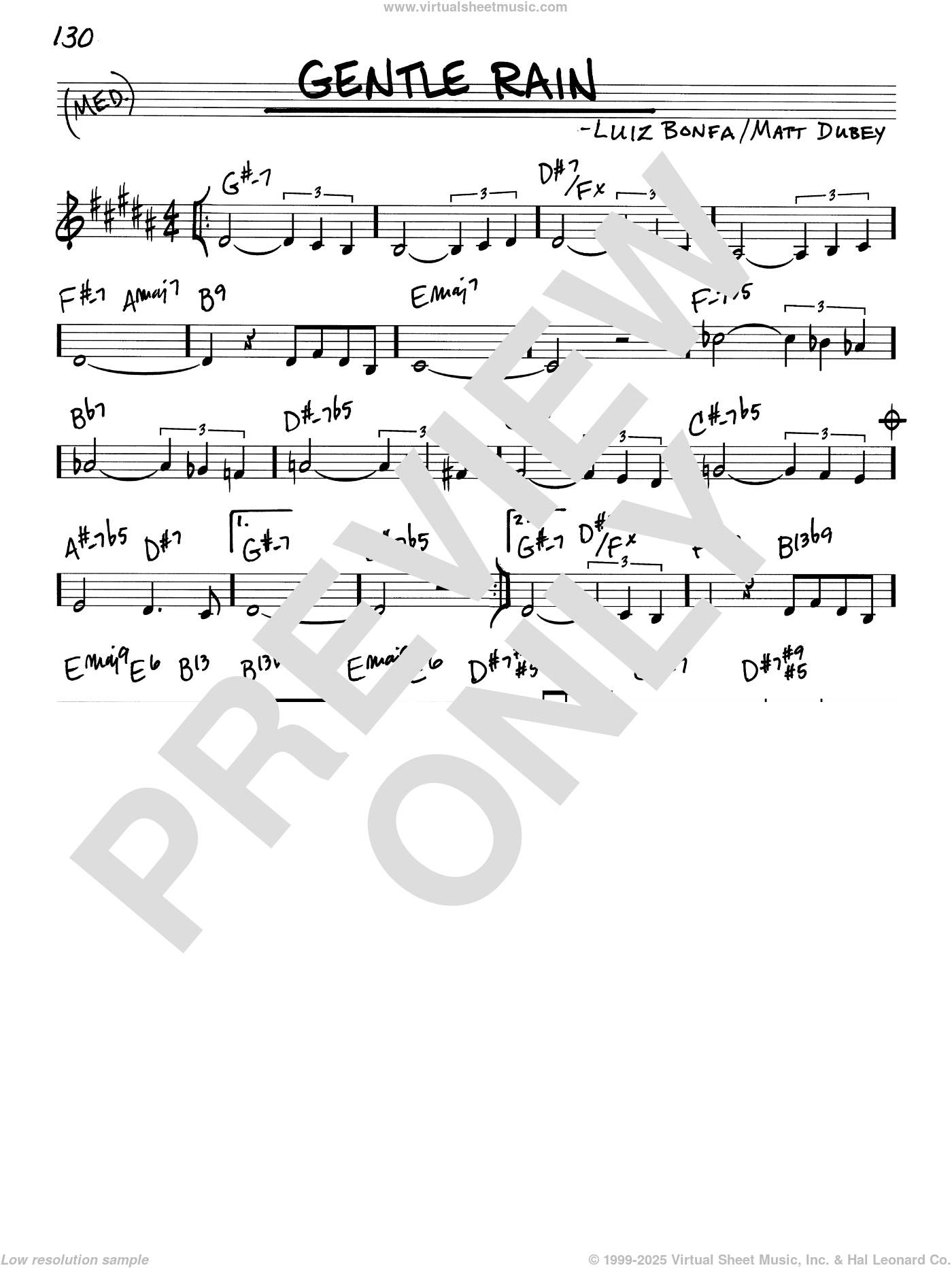 Gentle Rain sheet music (real book - melody and chords) (real book)