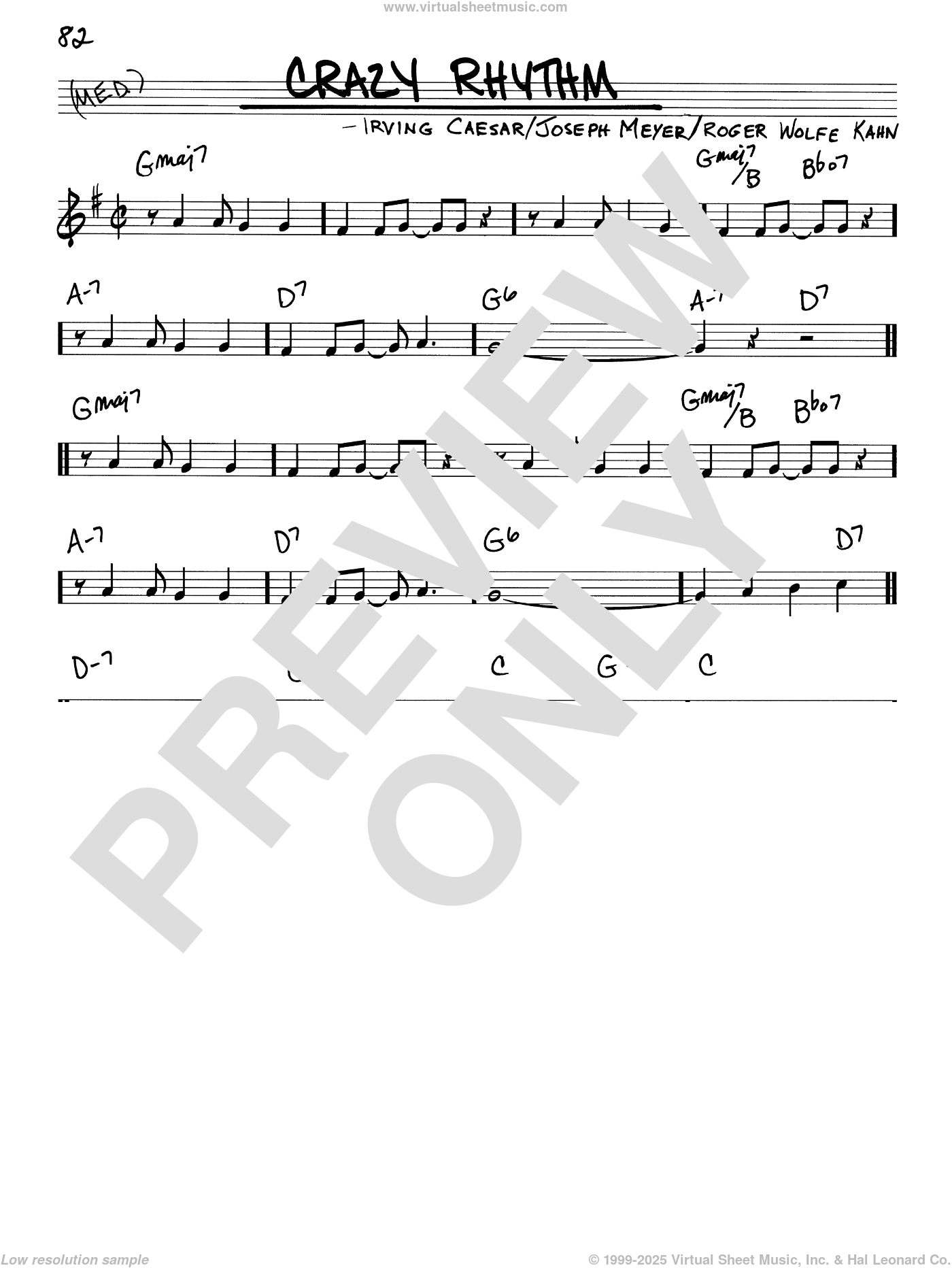 Crazy Rhythm sheet music (real book - melody and chords) (real book)