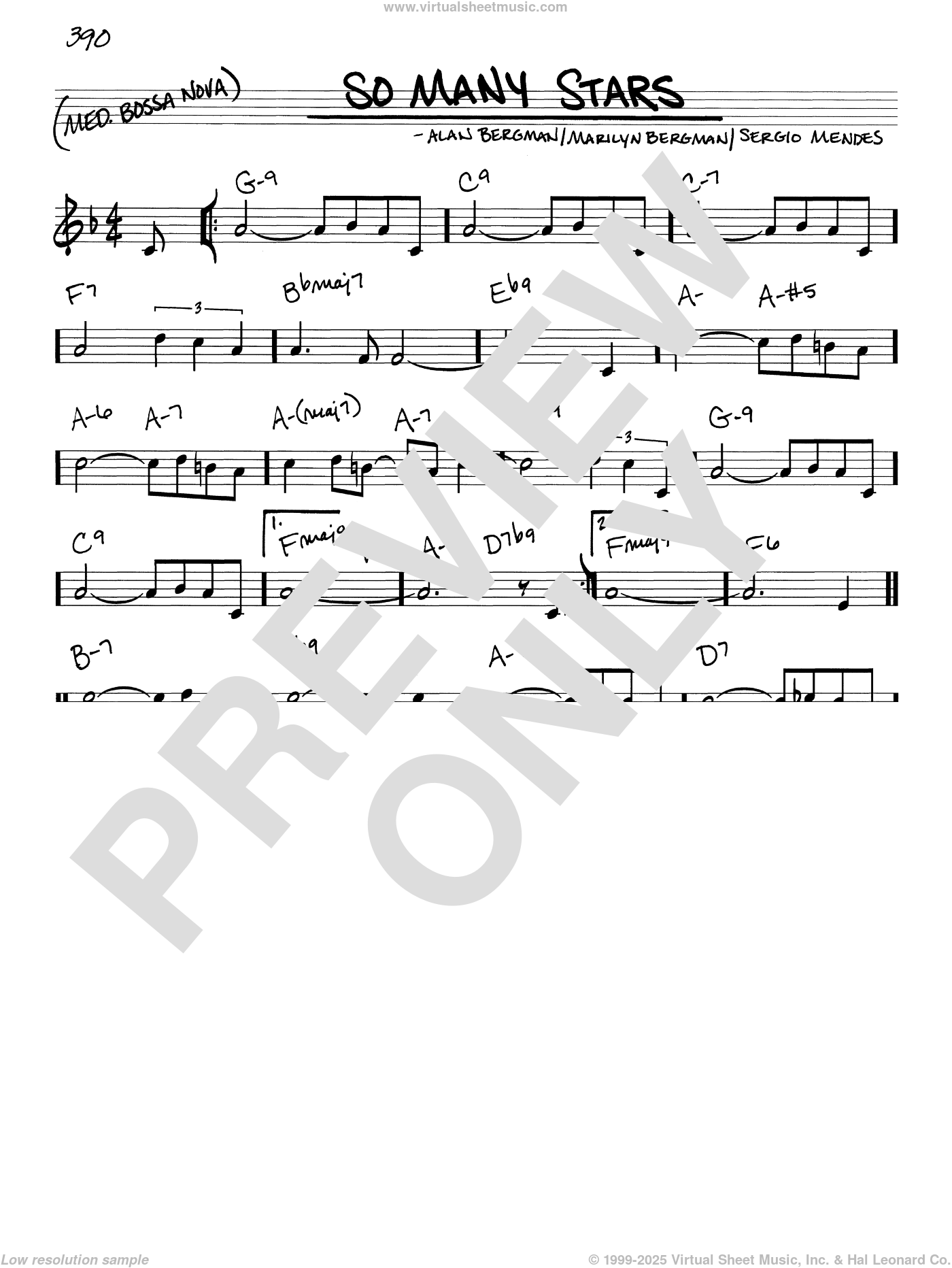 So Many Stars sheet music (real book - melody and chords) (real book)