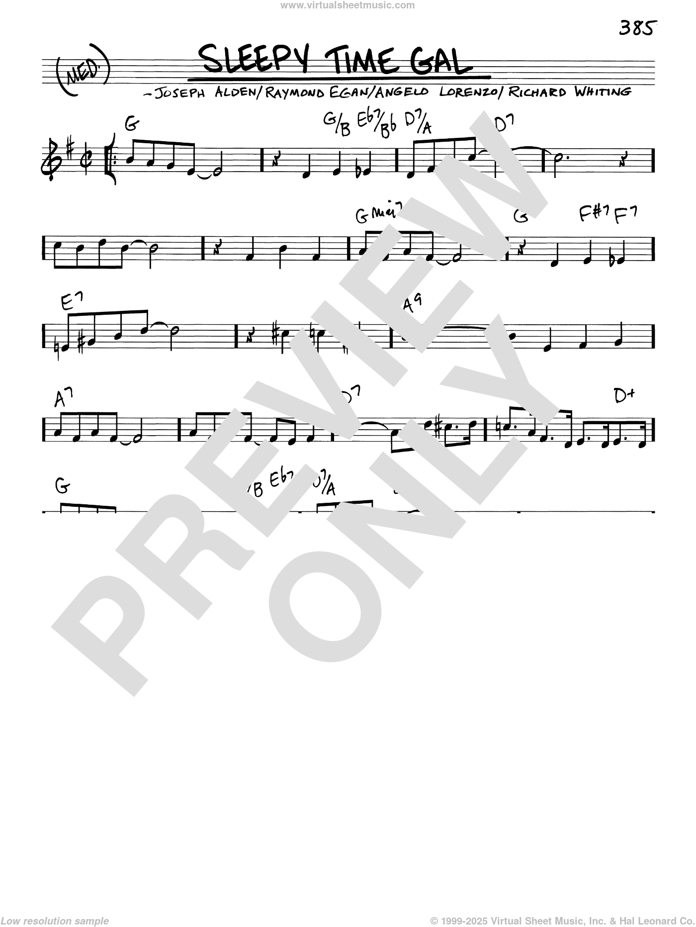 Sleepy Time Gal sheet music (real book - melody and chords) (real book)