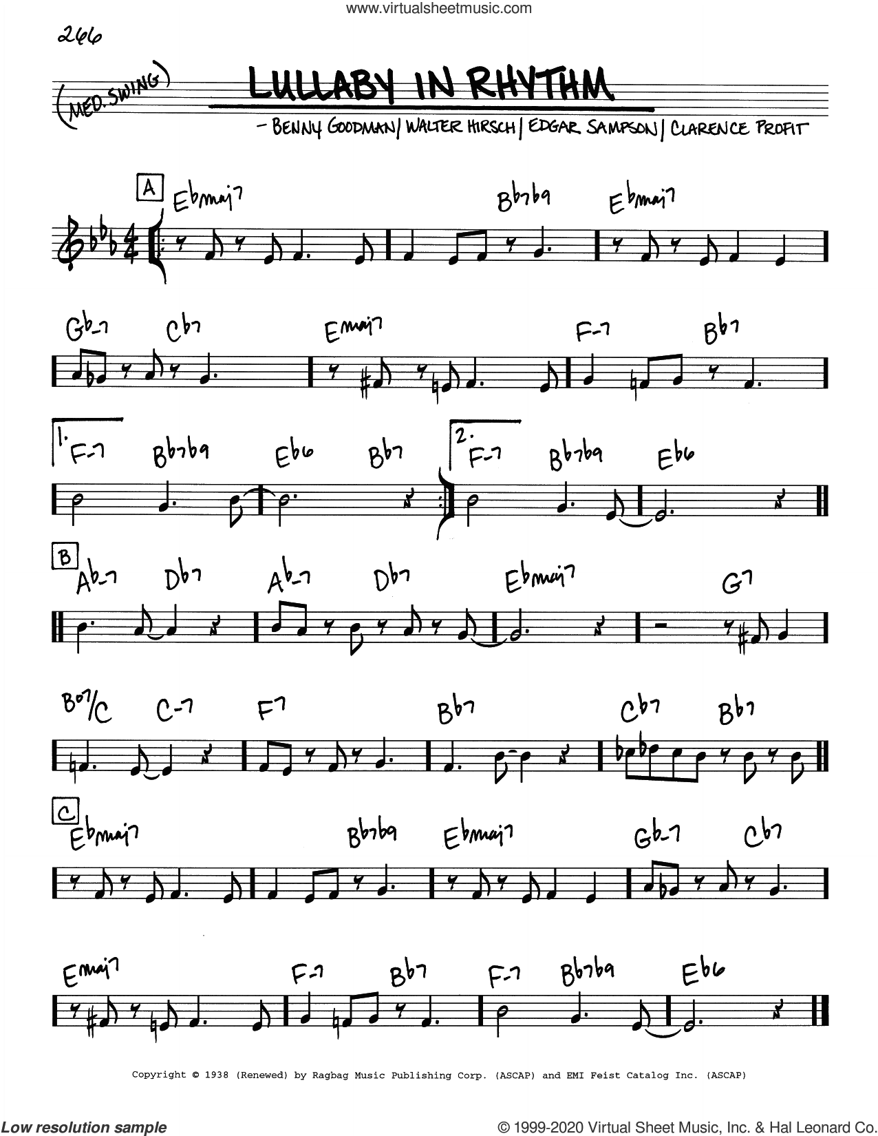 Lullaby In Rhythm sheet music (real book - melody and chords) (real book)