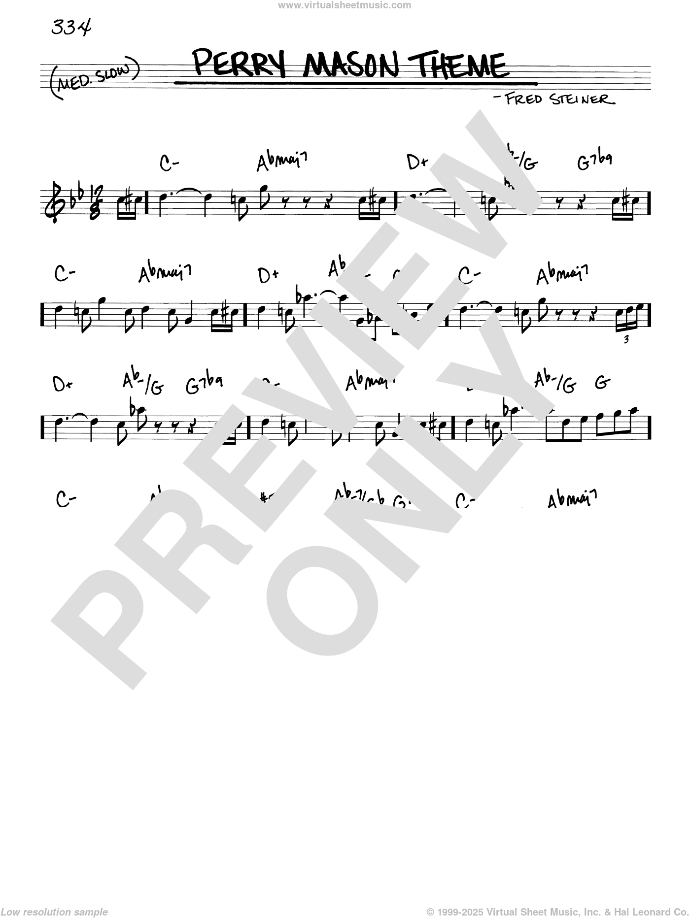 Perry Mason Theme sheet music (real book - melody and chords) (real book)