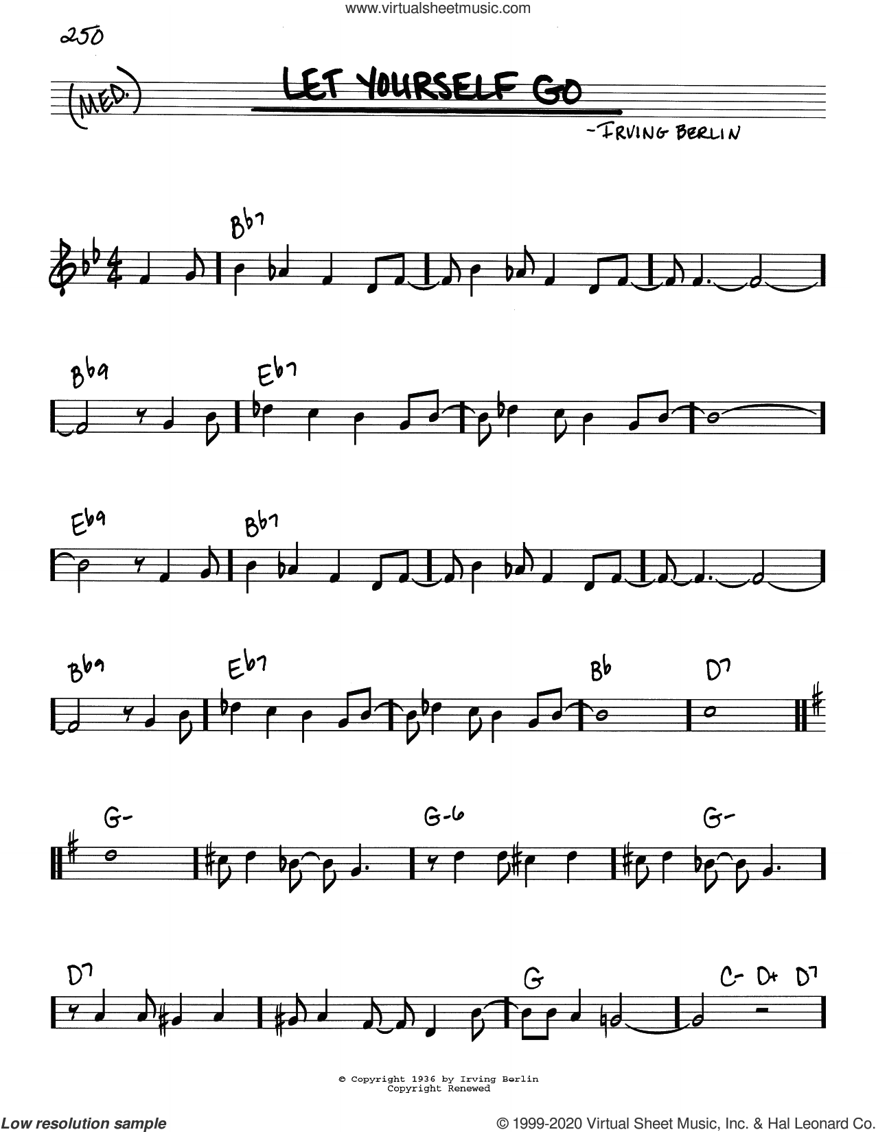 Let Yourself Go sheet music (real book - melody and chords) (real book)