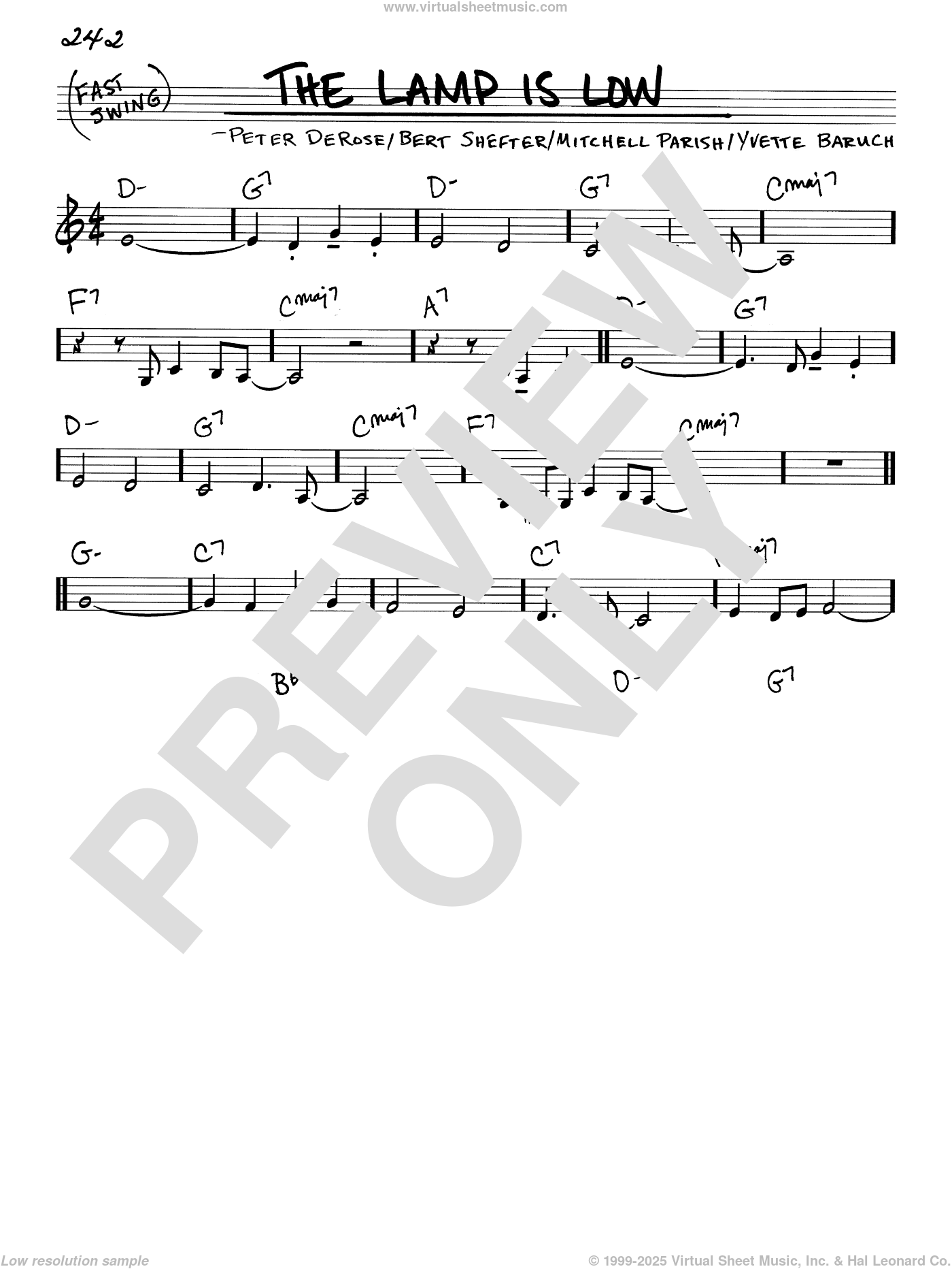 The Lamp Is Low sheet music (real book - melody and chords) (real book)