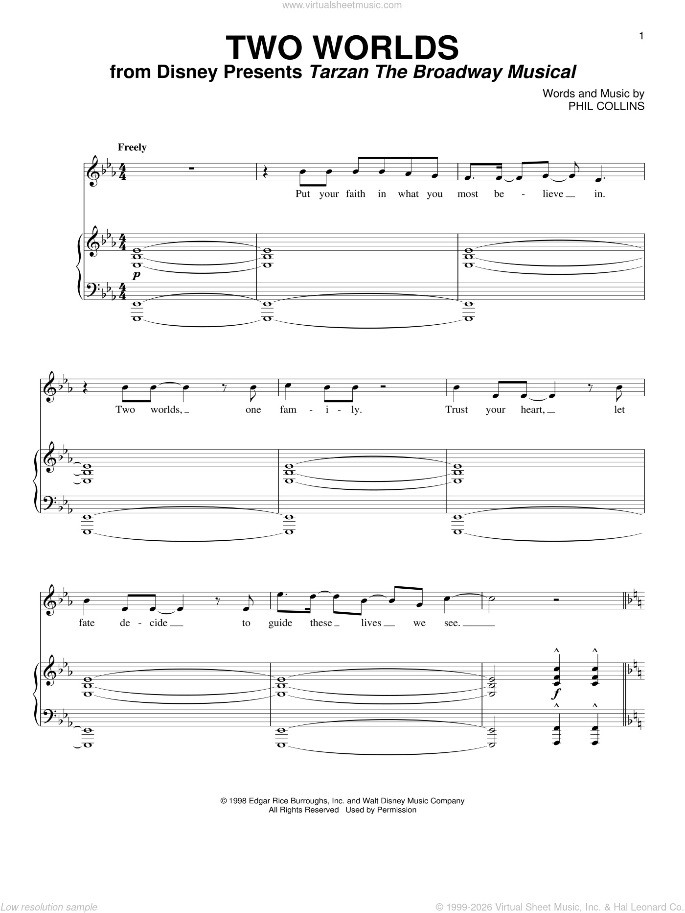 Two Worlds sheet music for voice and piano (PDF-interactive)