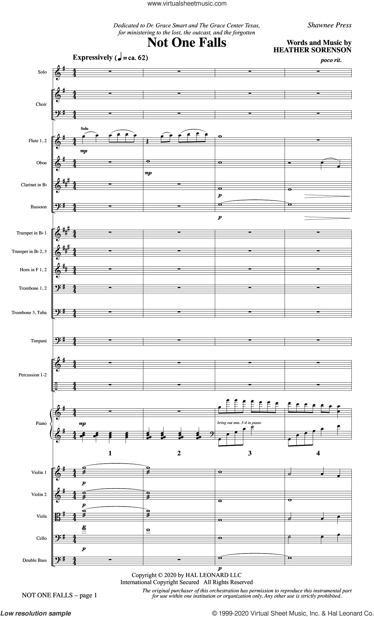 Not One Falls sheet music (complete collection) for orchestra/band