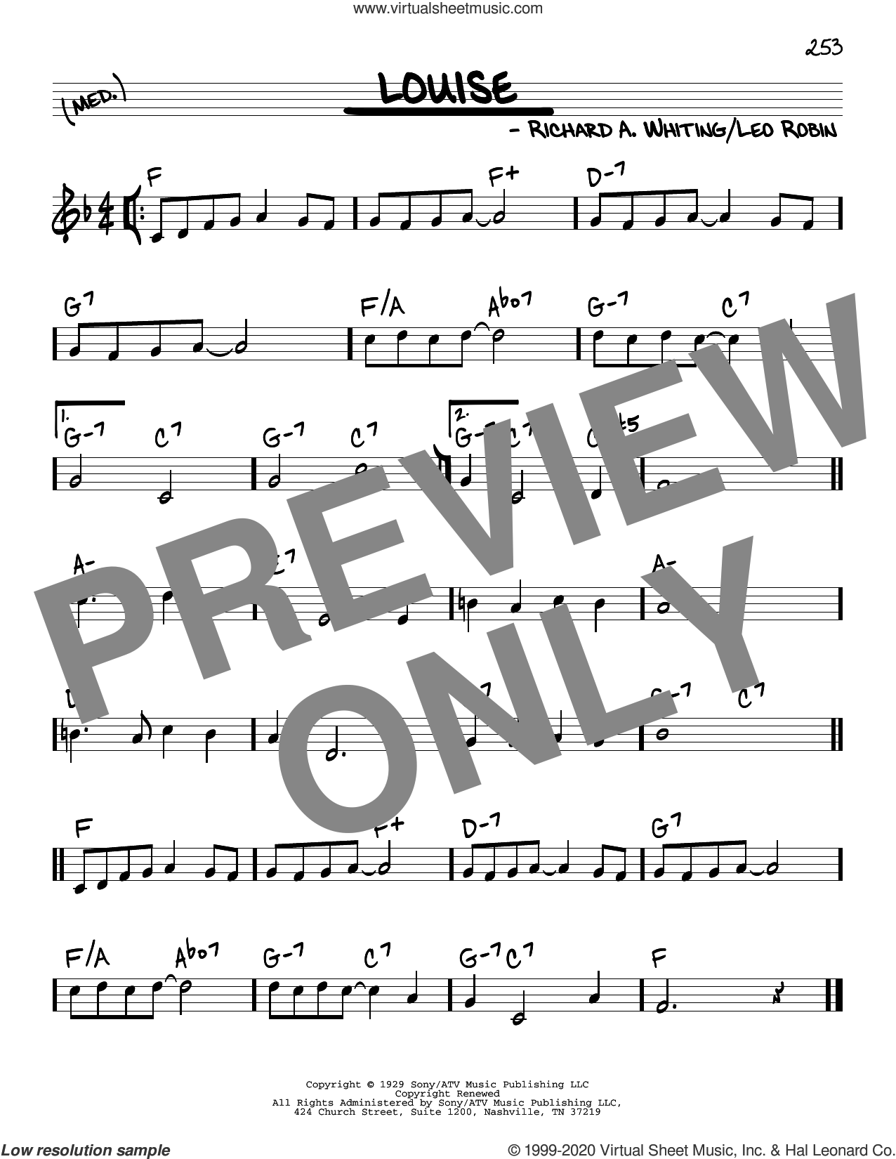 Louise sheet music (real book - melody and chords) (real book)