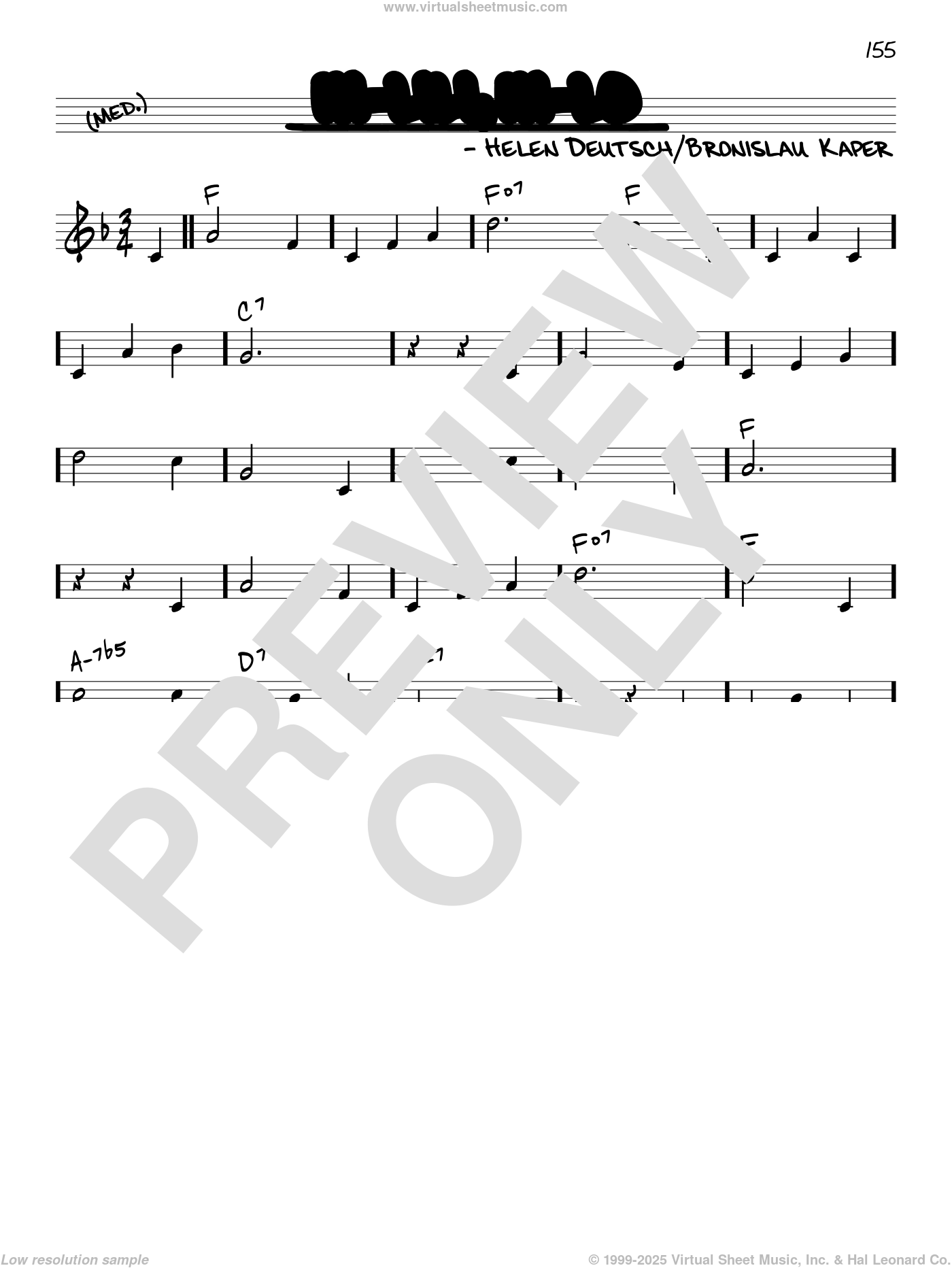Hi-Lili, Hi-Lo sheet music (real book - melody and chords) (real book)