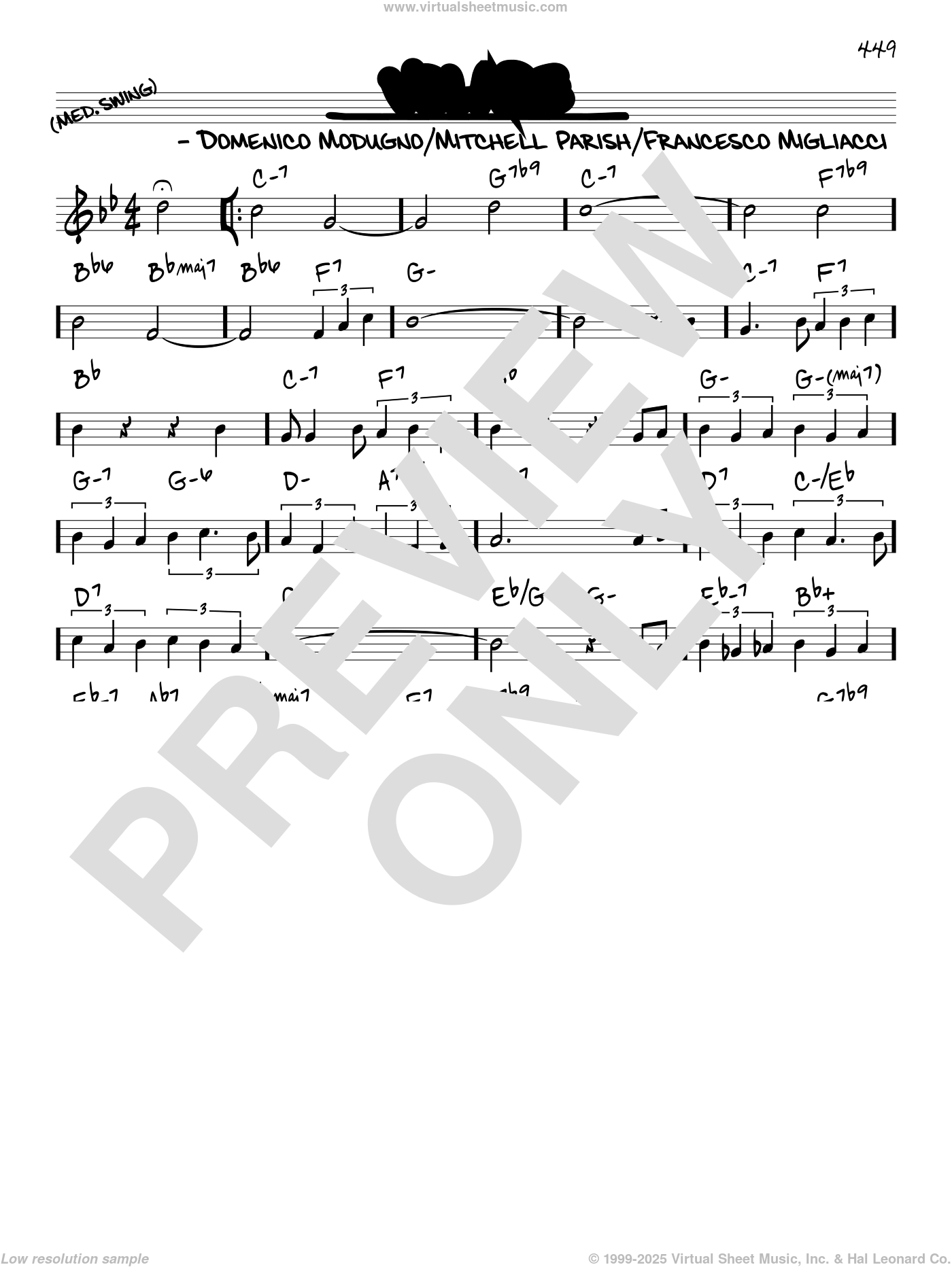 Volare sheet music (real book - melody and chords) (real book)