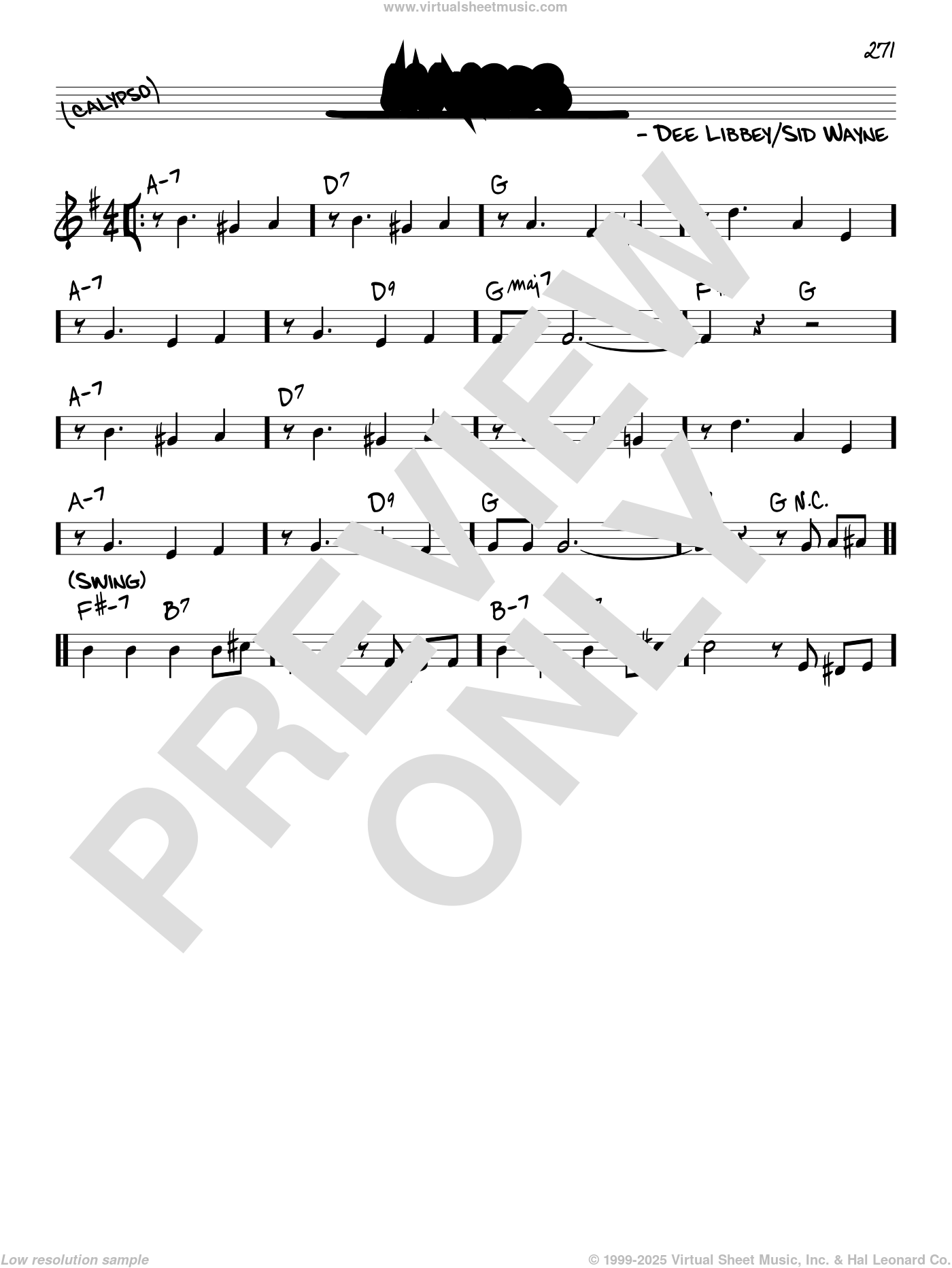 Mangos sheet music (real book - melody and chords) (real book)