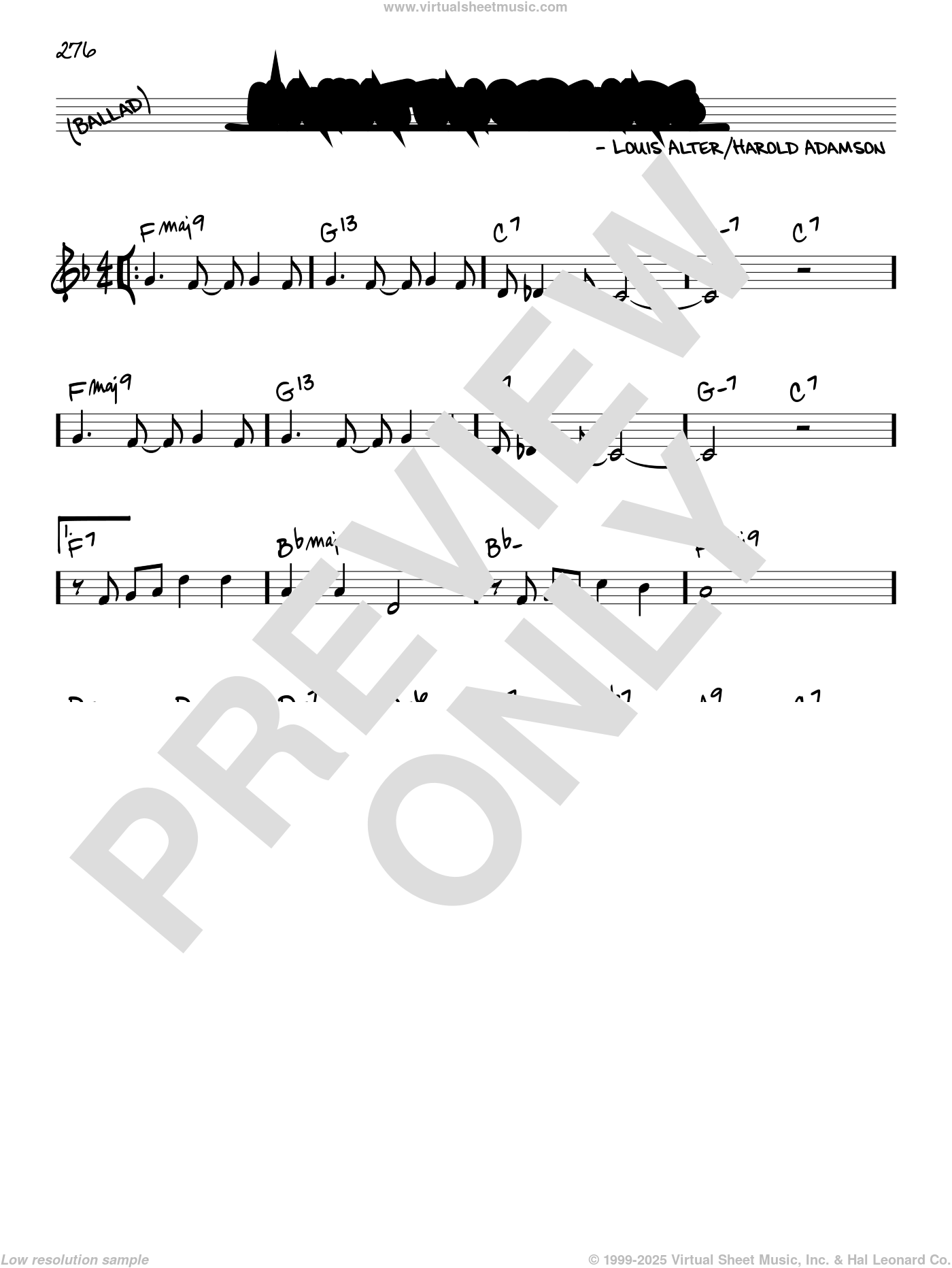 Manhattan Serenade sheet music (real book - melody and chords) (real book)