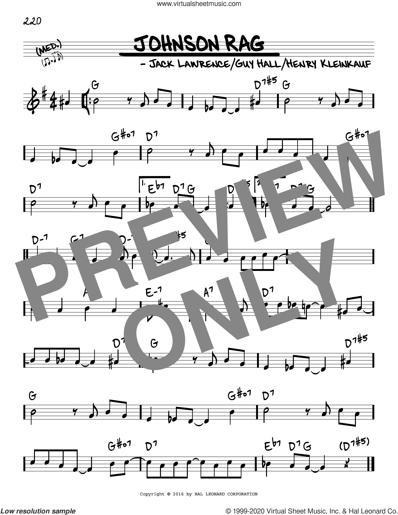 Johnson Rag sheet music (real book - melody and chords) (real book)