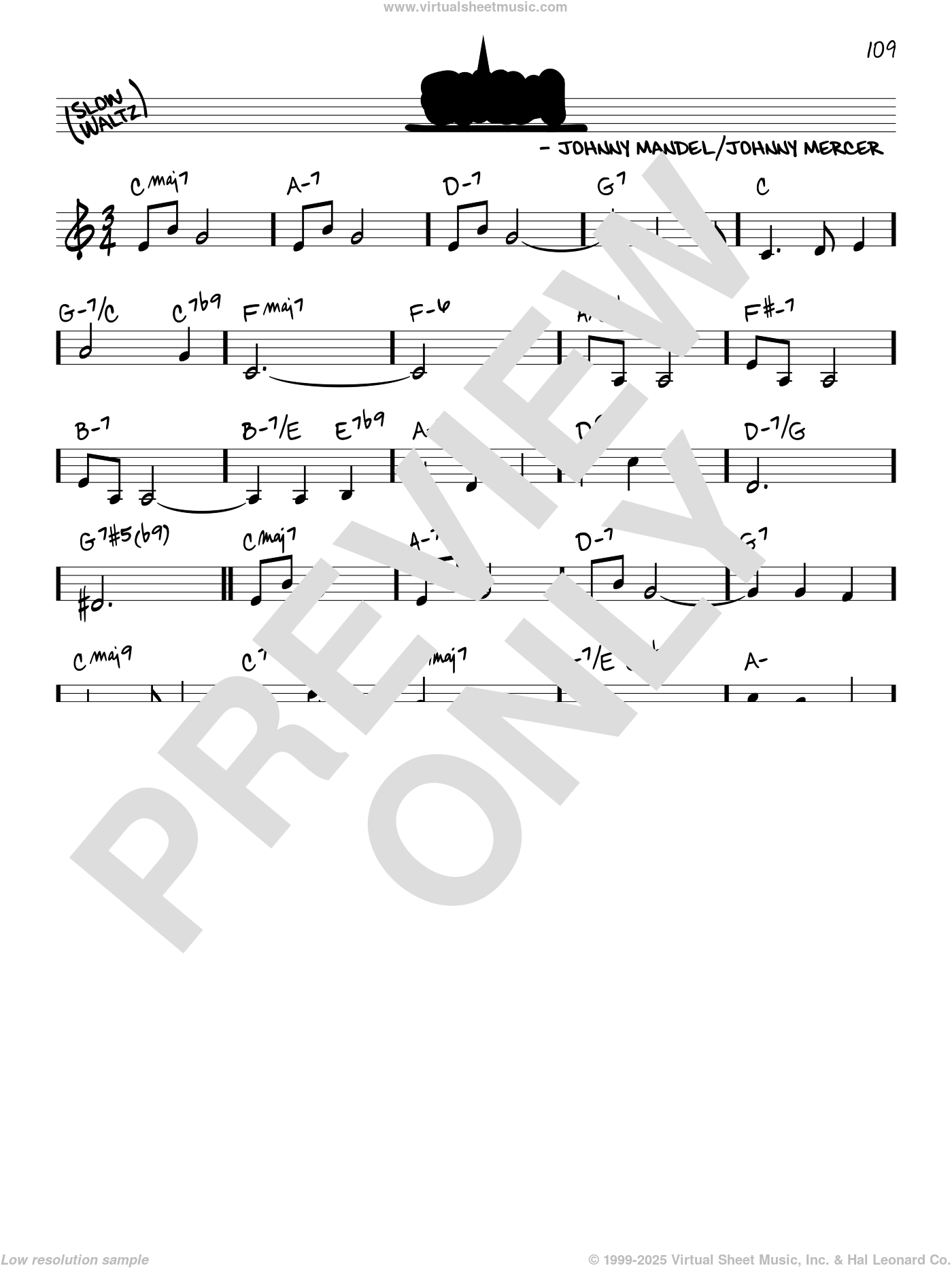 Emily sheet music (real book - melody and chords) (real book)