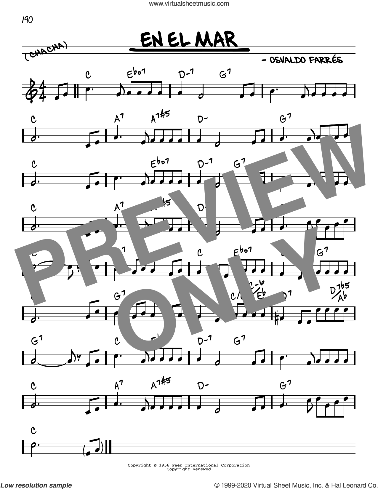 En El Mar sheet music (real book - melody and chords) (real book)