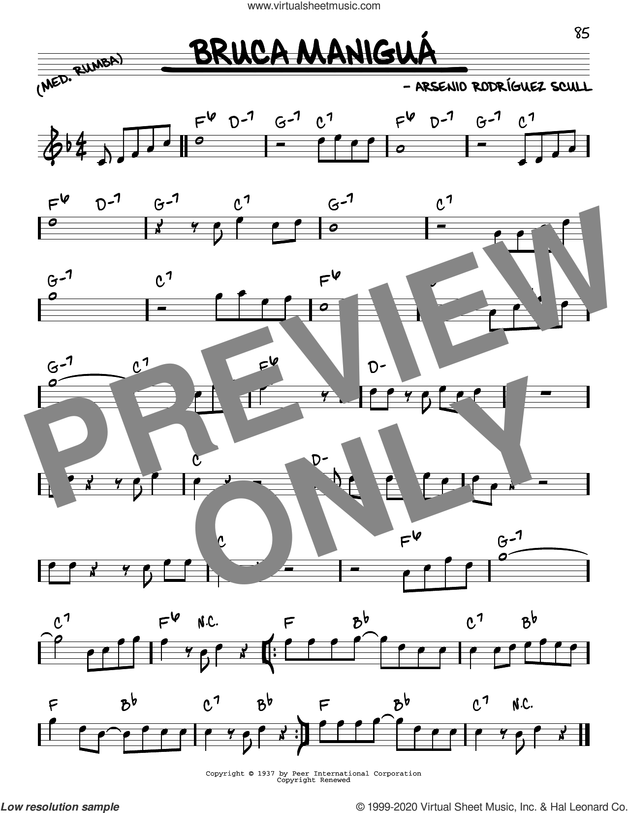 Bruca Manigua sheet music (real book - melody and chords) (real book)
