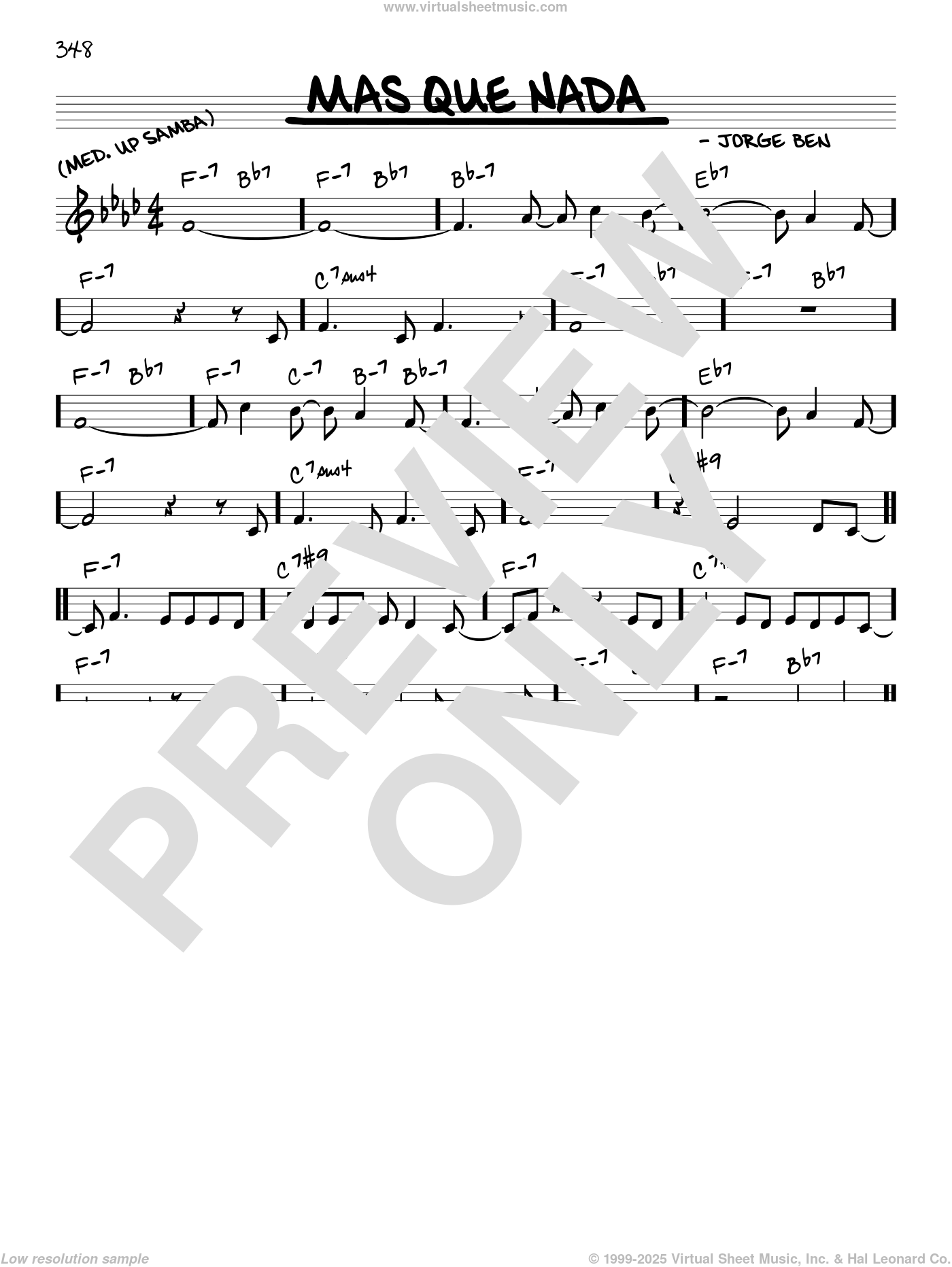 Mas Que Nada sheet music (real book) (PDF)