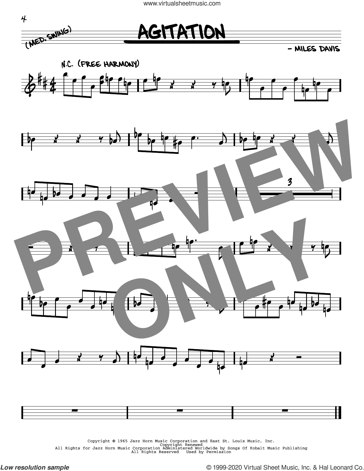 Agitation sheet music (real book - melody and chords) (real book)