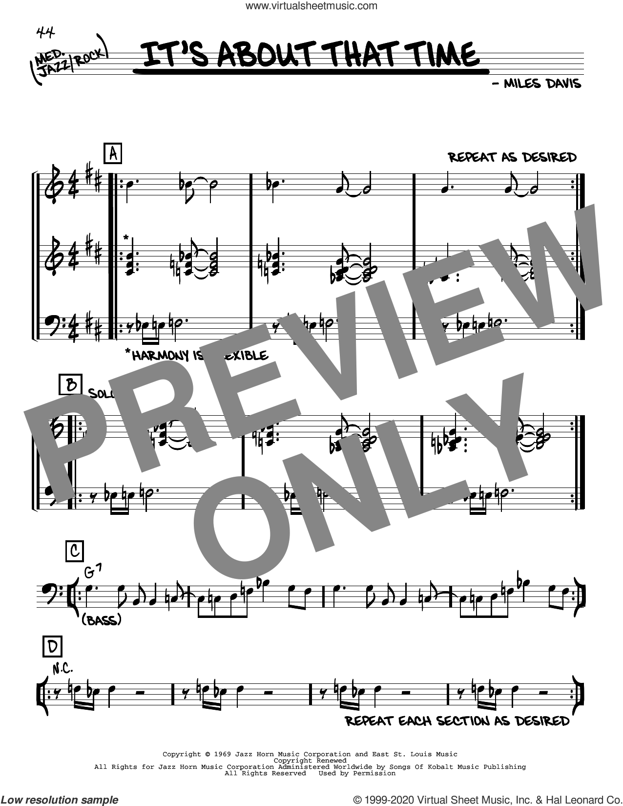 It's About That Time sheet music (real book - melody and chords) (real ...