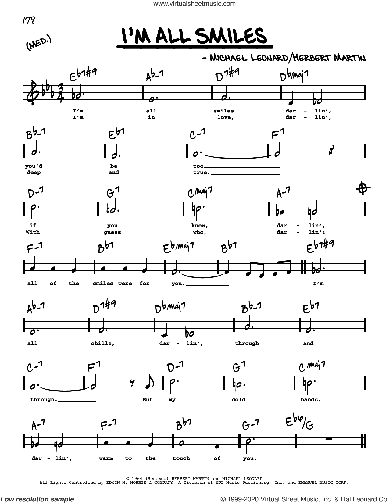 I'm All Smiles (High Voice) (from The Yearling) sheet music (real book ...