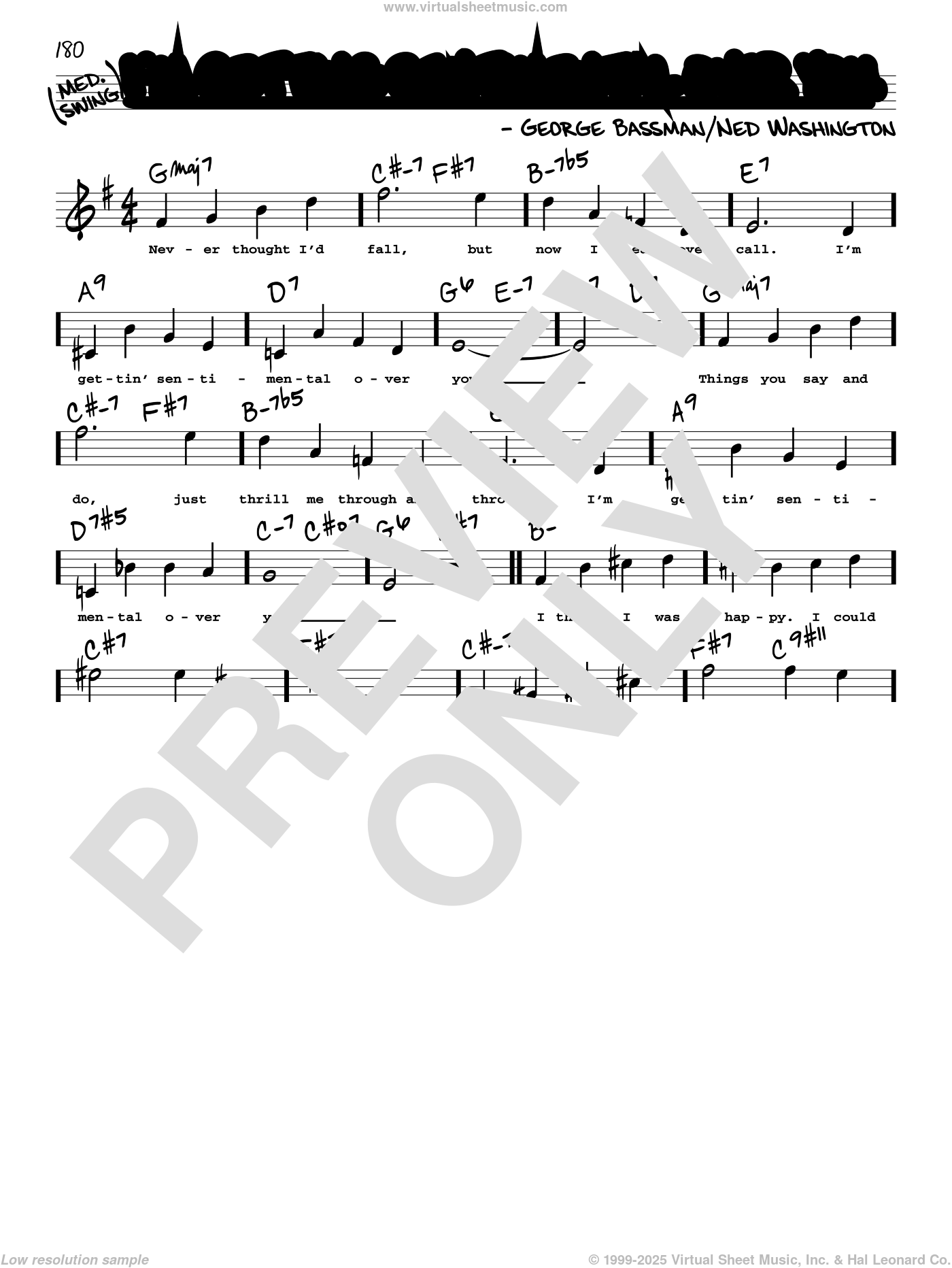 I'm Getting Sentimental Over You (High Voice) sheet music (real book ...