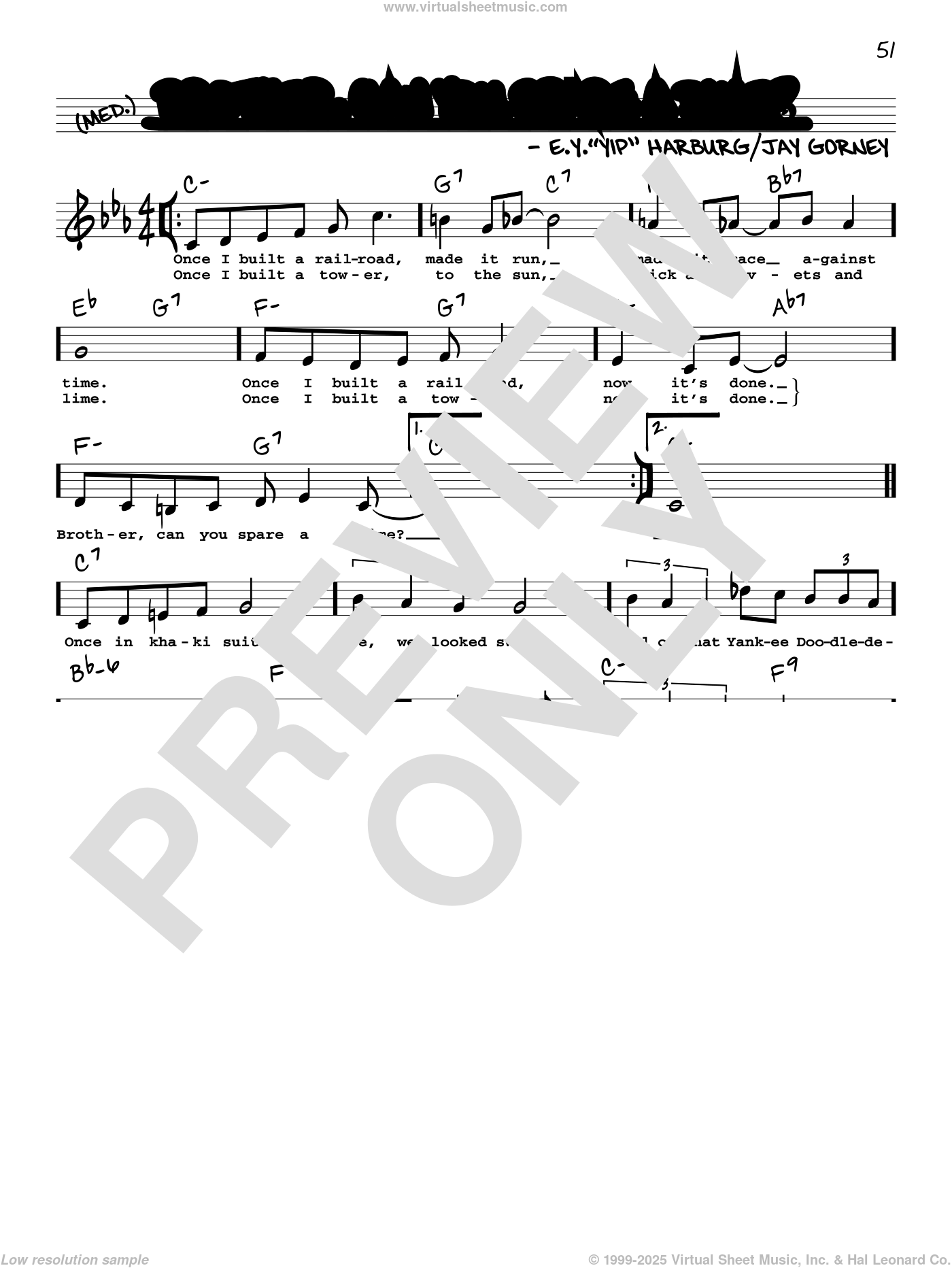 Brother, Can You Spare A Dime? (High Voice) sheet music (real book with ...