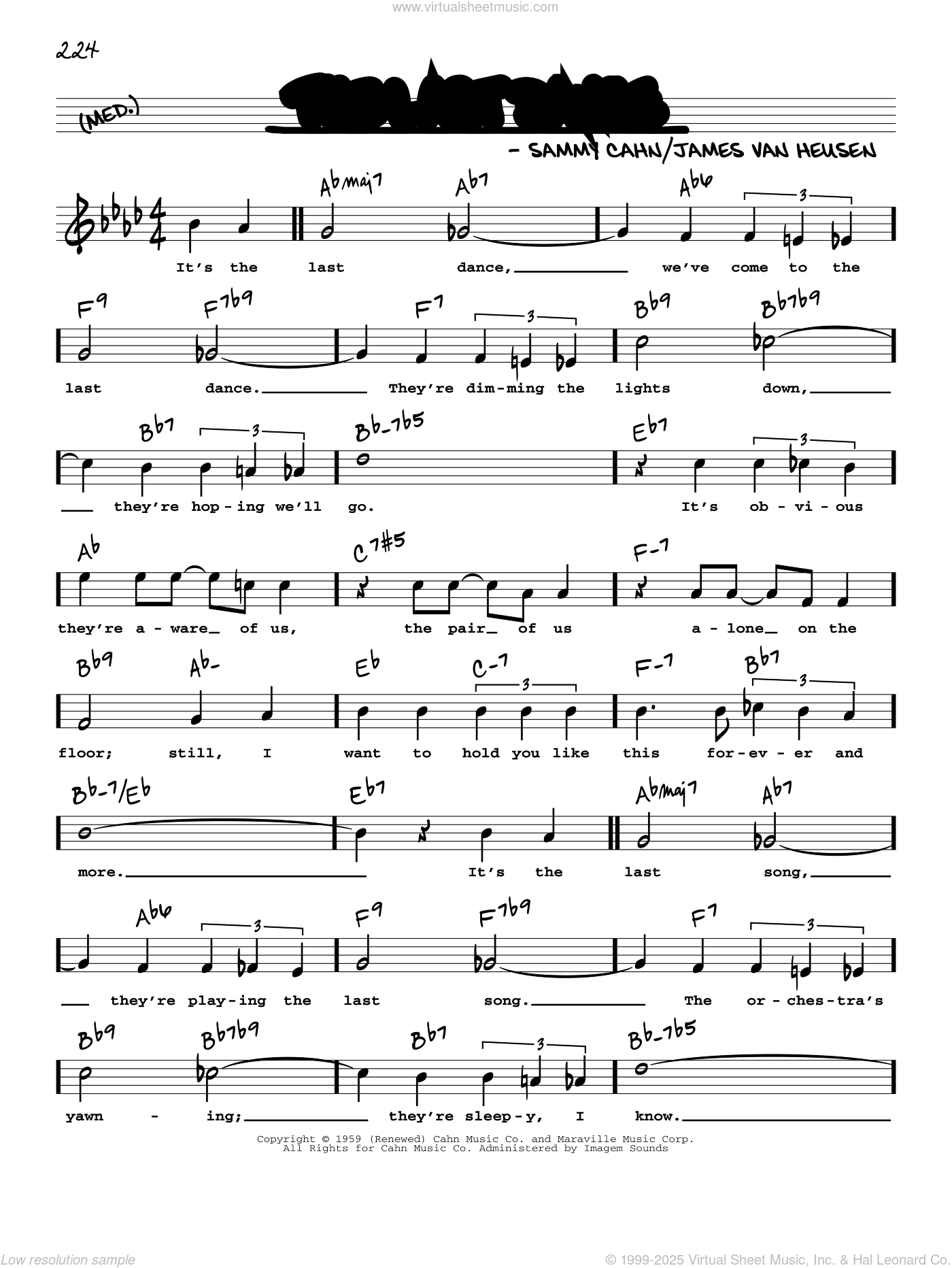 The Last Dance (High Voice) sheet music (real book with lyrics) (high ...