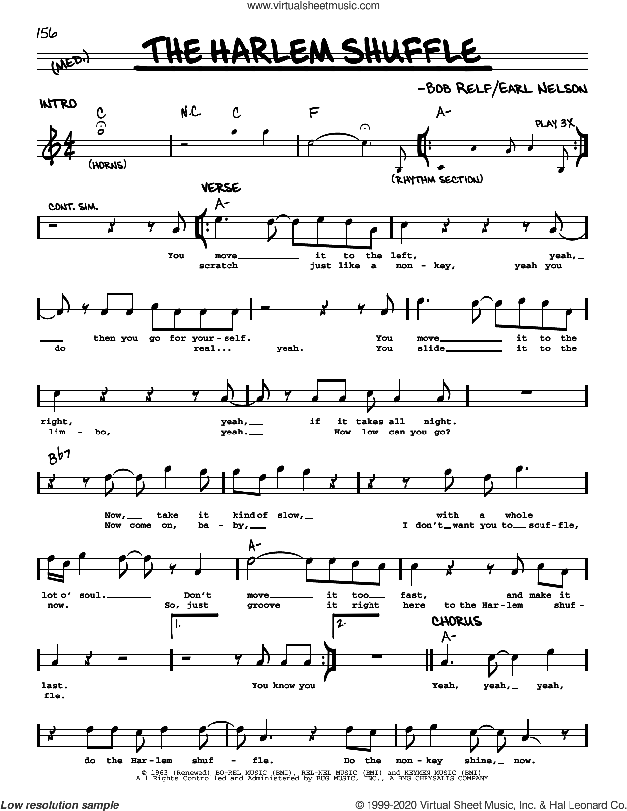 The Harlem Shuffle sheet music (real book - melody and chords) (real book)