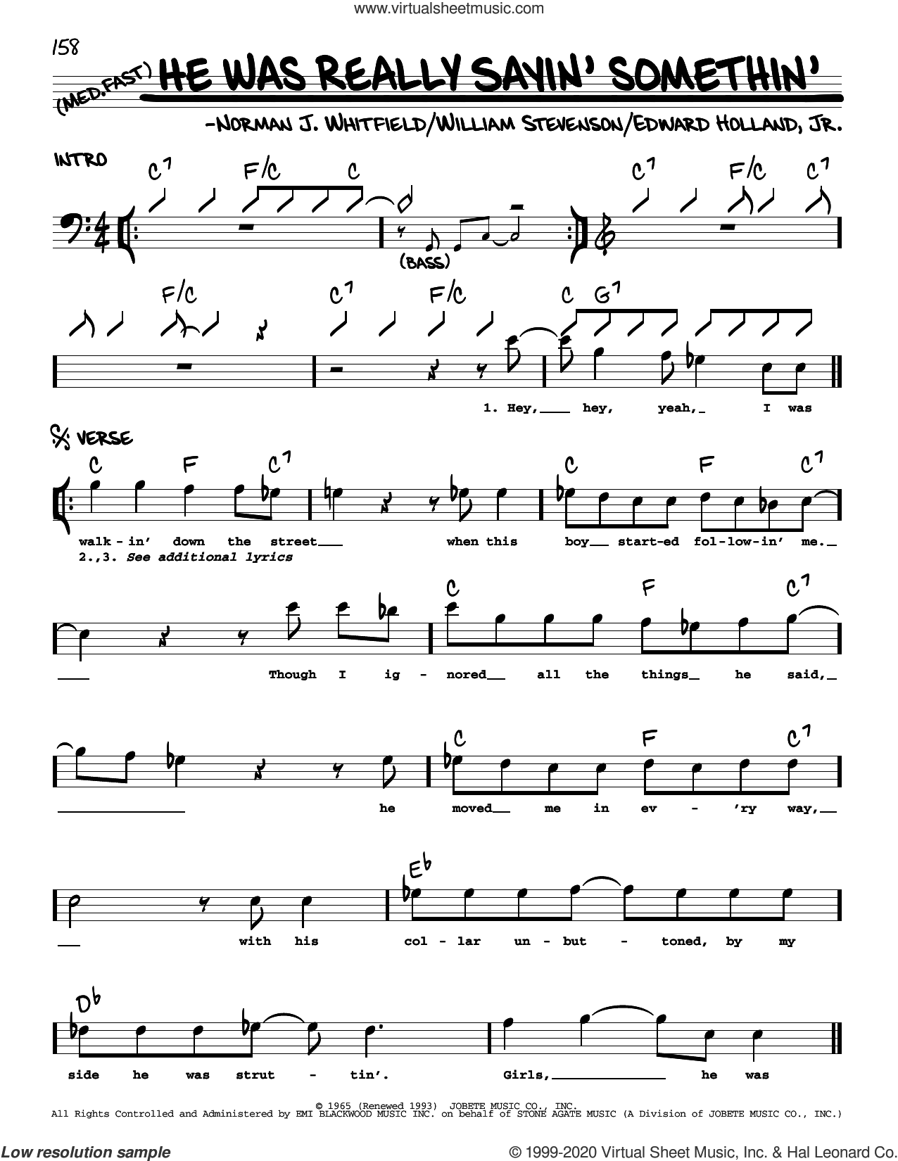 He Was Really Sayin' Somethin' sheet music (real book - melody and chords) (real book)