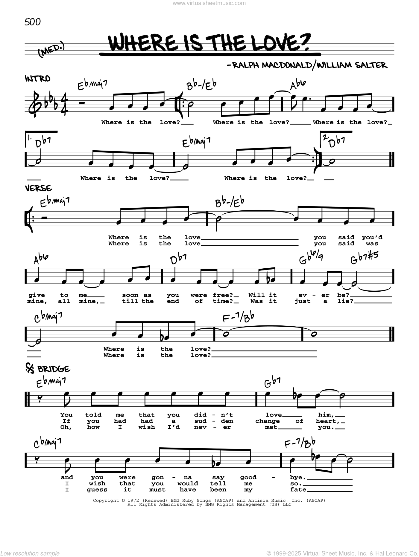 Where Is The Love? sheet music (real book - melody and chords) (real book)