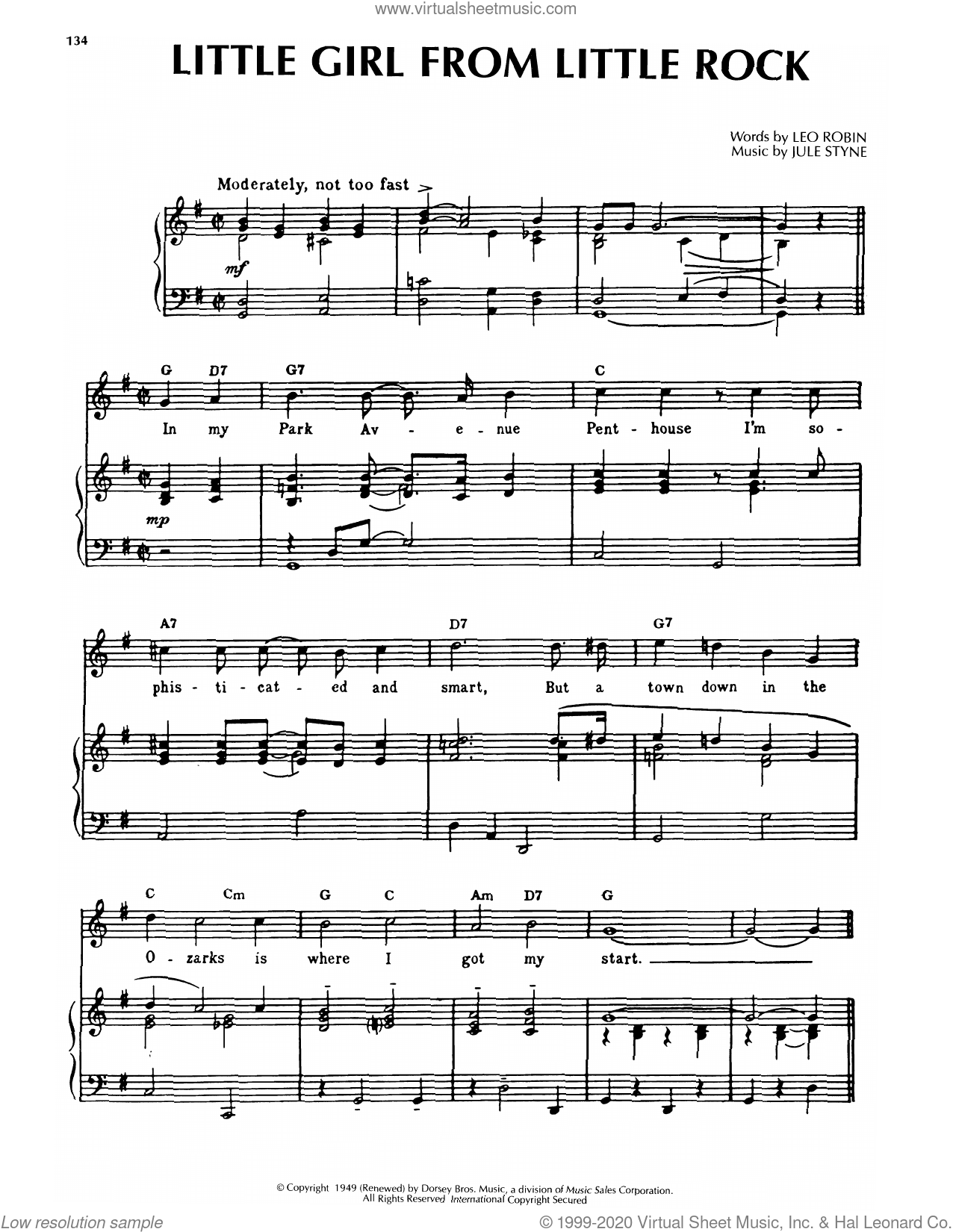 A Little Girl From Little Rock (from Gentlemen Prefer Blondes) sheet ...