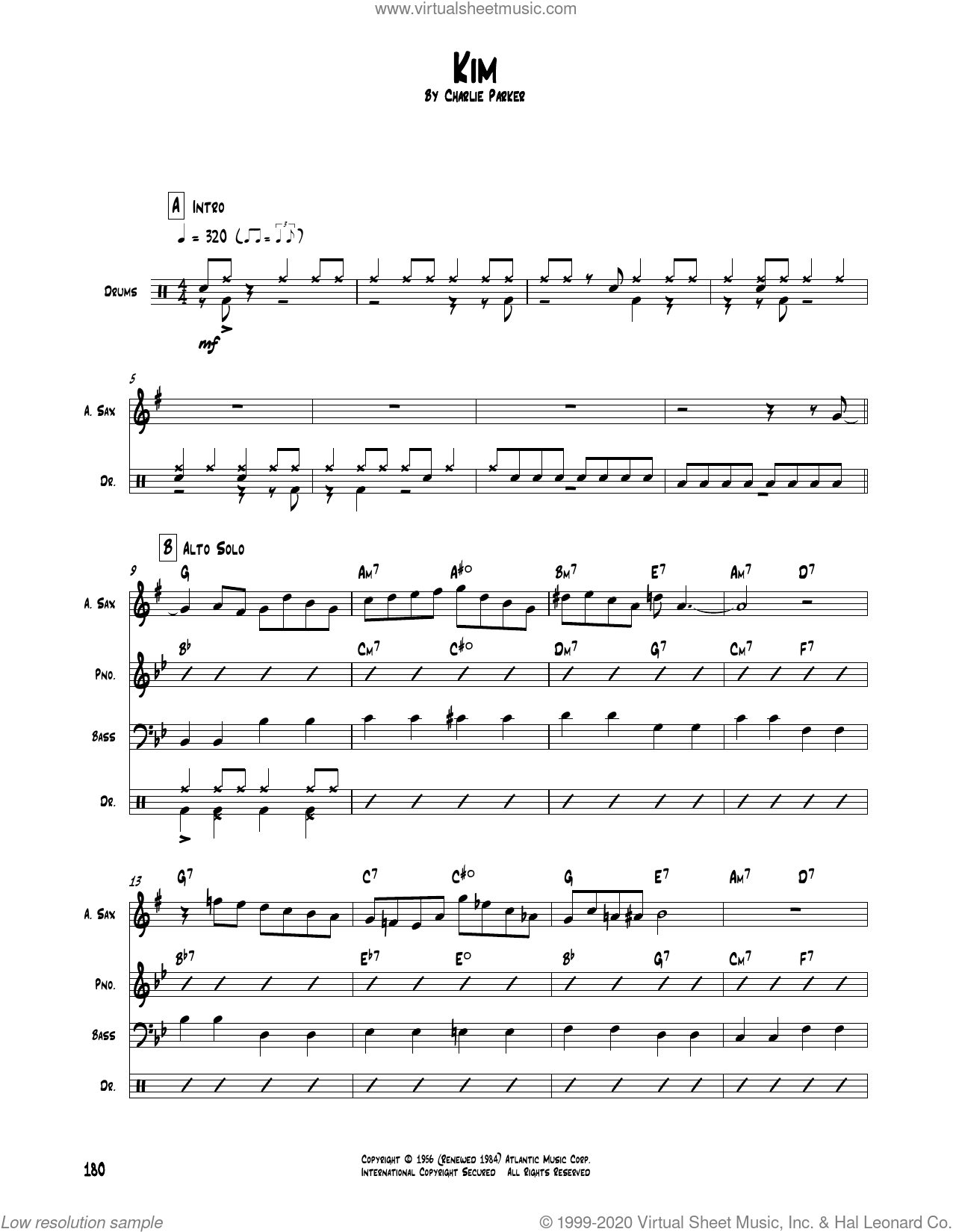 Kim sheet music for chamber ensemble (Transcribed Score) (PDF)