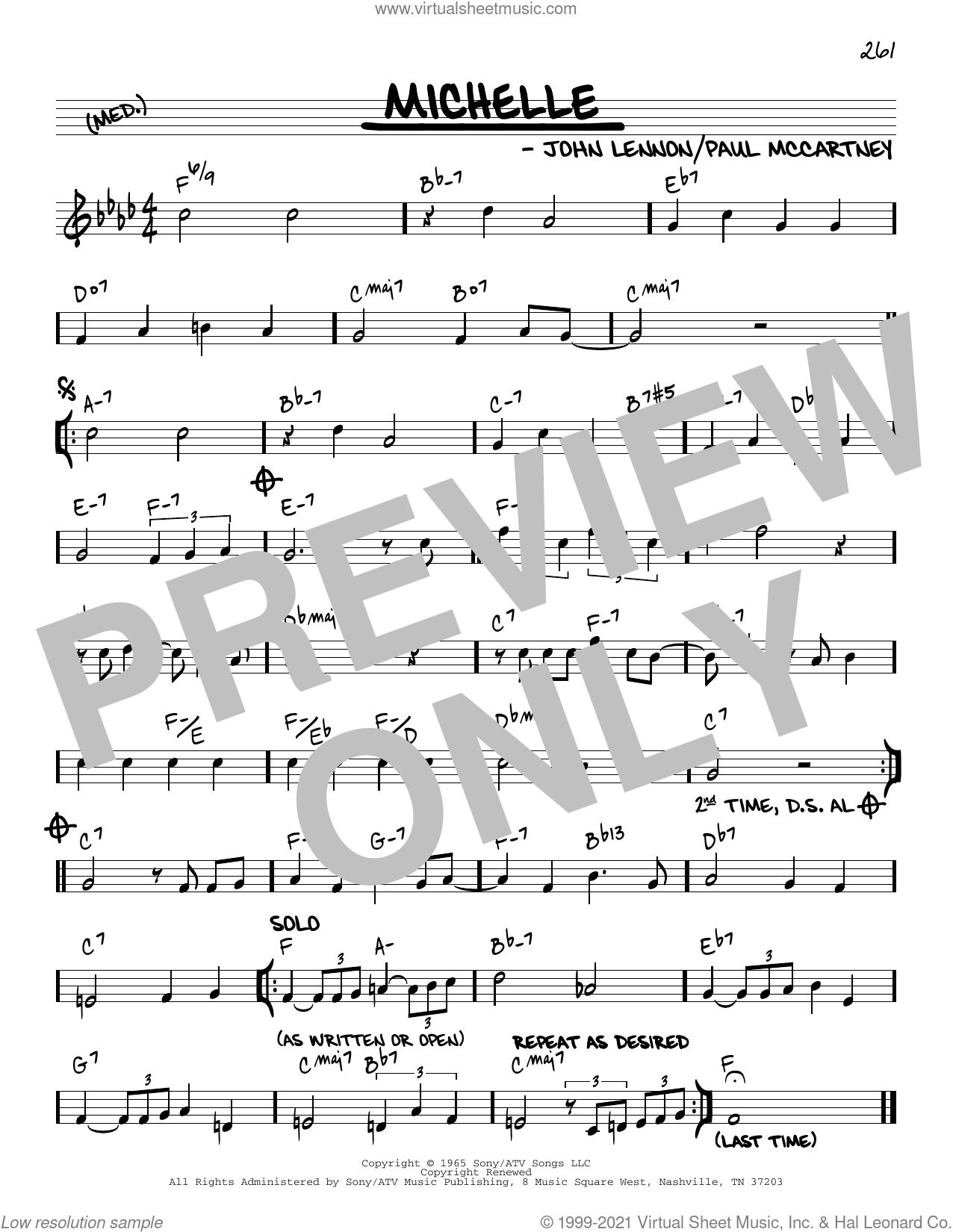 Michelle [Reharmonized version] (arr. Jack Grassel) sheet music (real ...