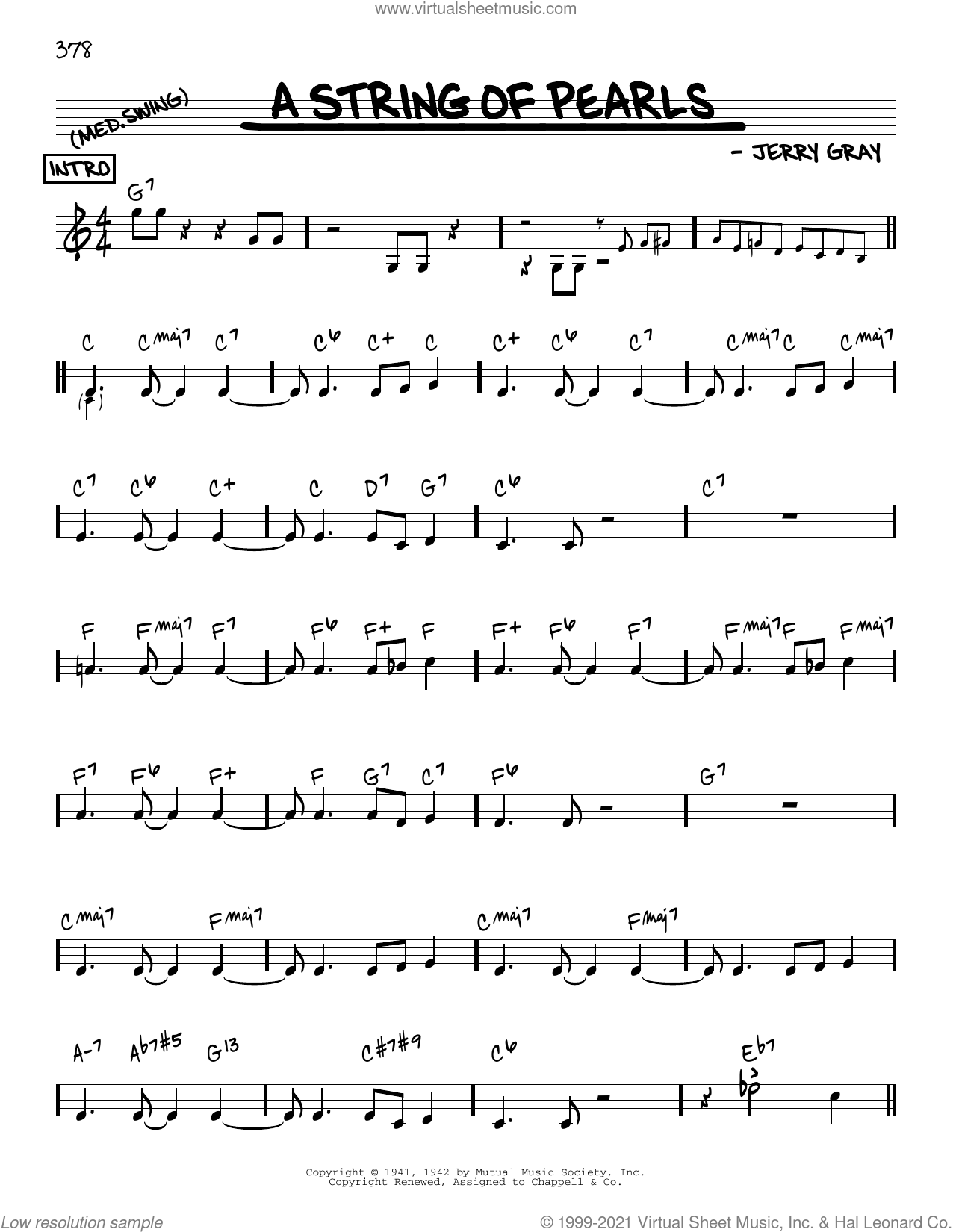 A String Of Pearls [Reharmonized version] (arr. Jack Grassel) sheet ...