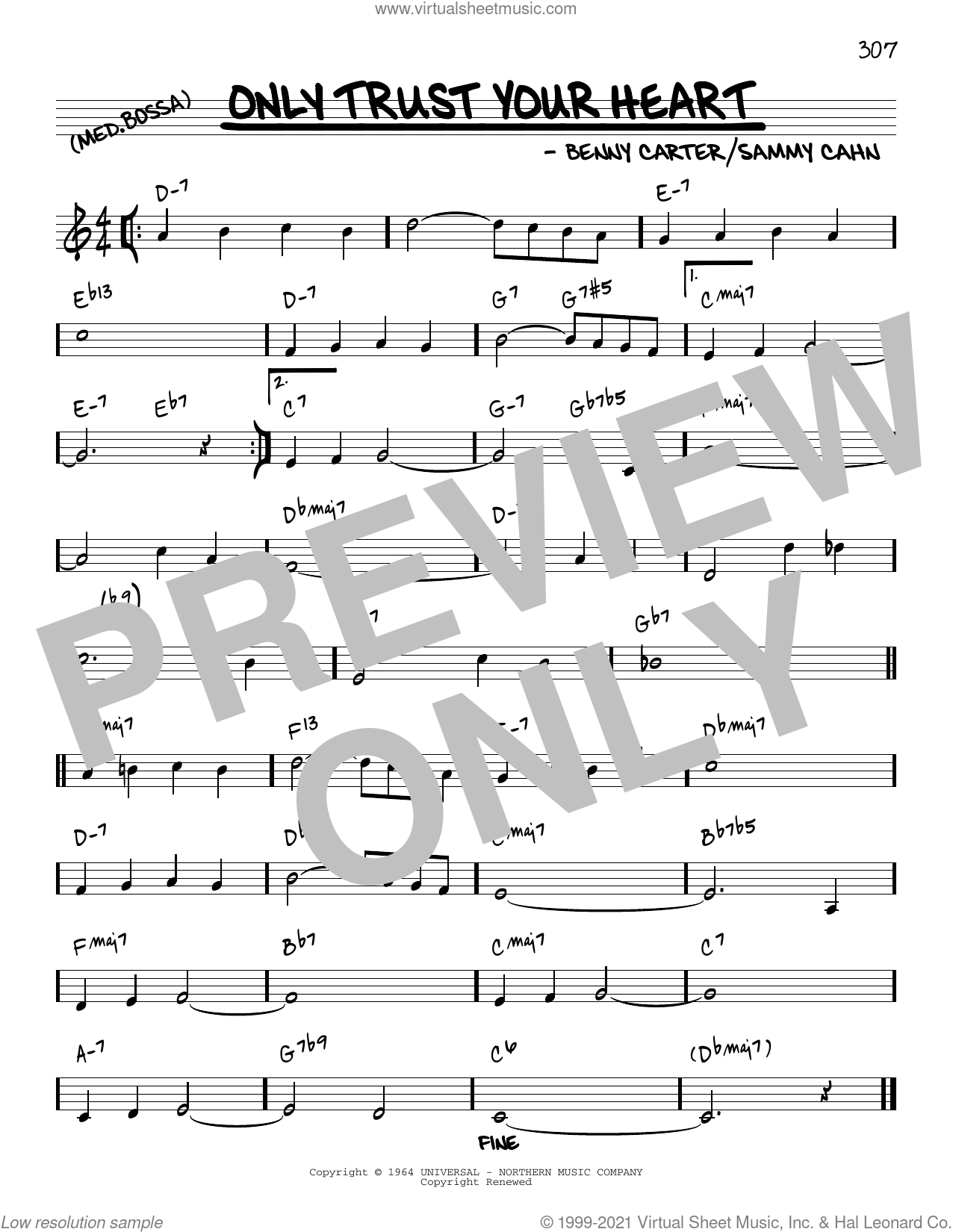 Only Trust Your Heart [Reharmonized version] (arr. Jack Grassel) sheet ...